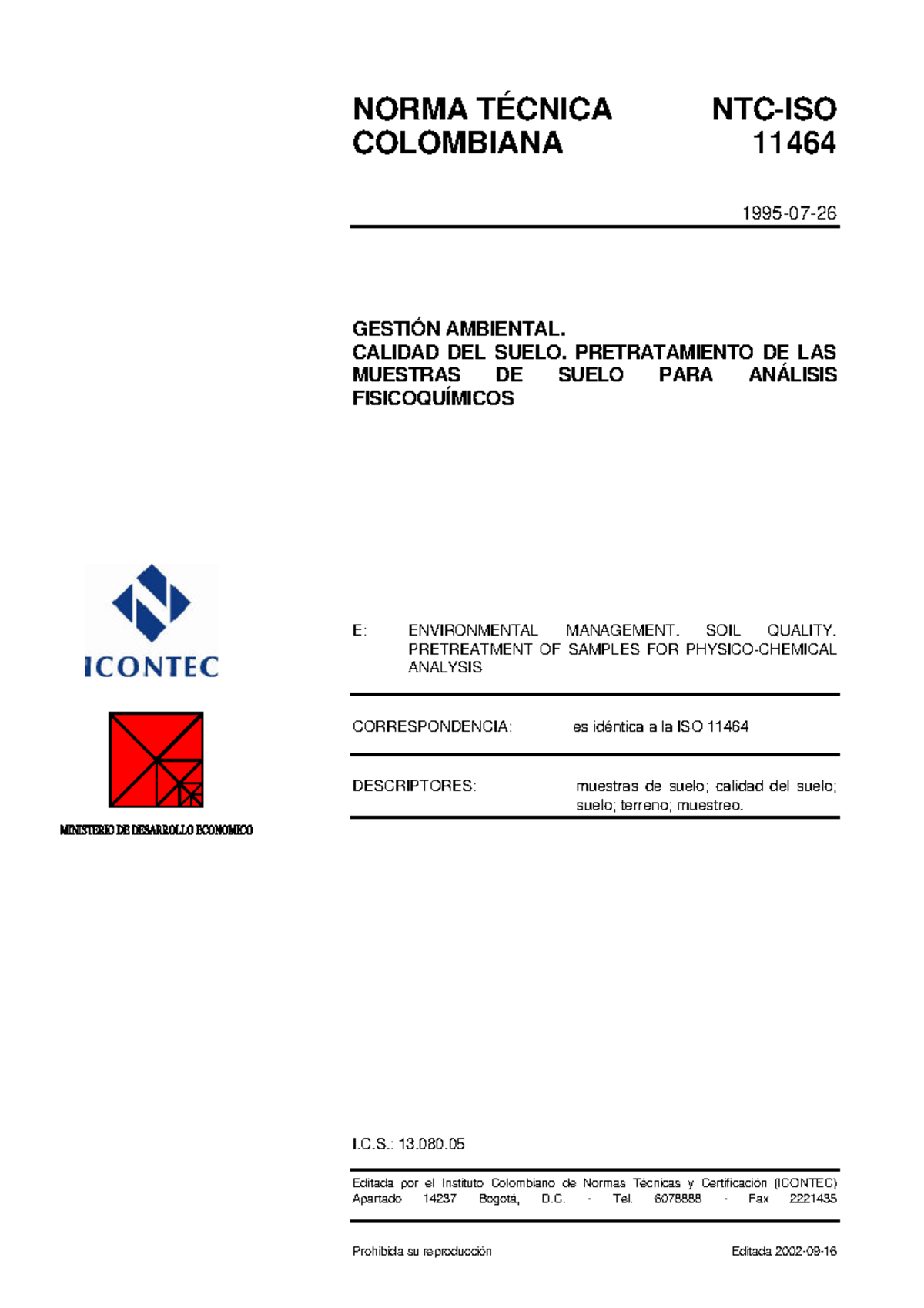 152003 984 50334302 NTC ISO11464 - NORMA TÉCNICA NTC-ISO COLOMBIANA ...
