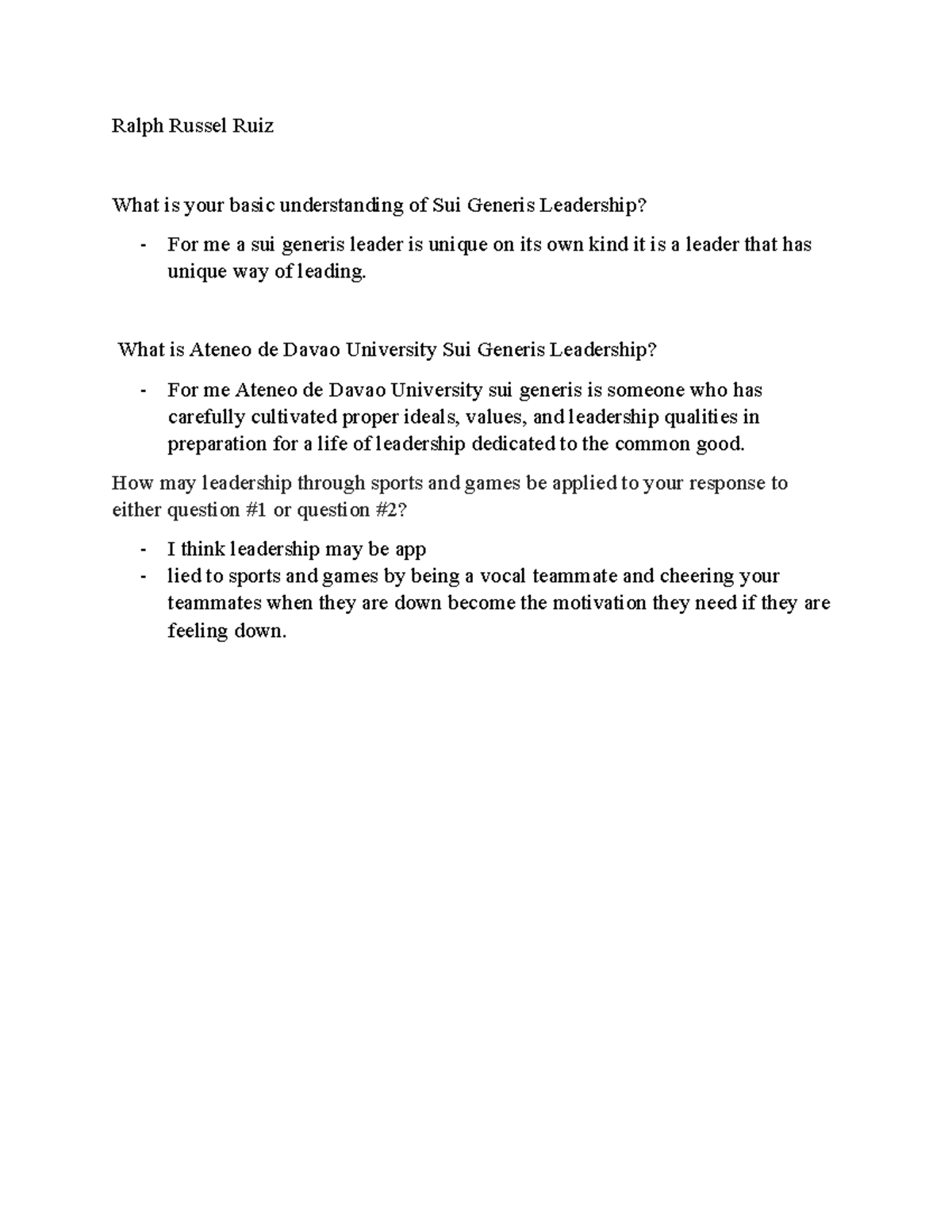 Sui generis - What is Ateneo de Davao University Sui Generis Leadership ...