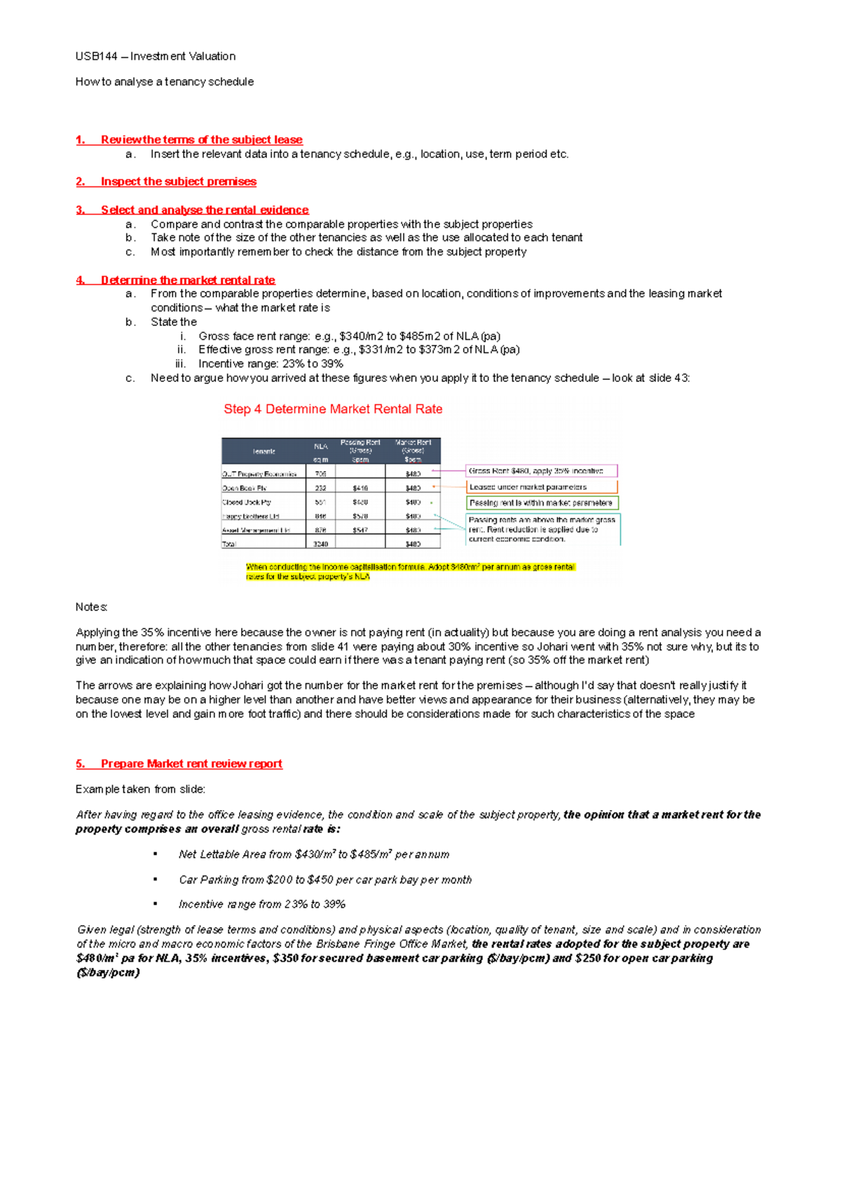 How to analyse a tenancy schedule - Review the terms of the subject ...
