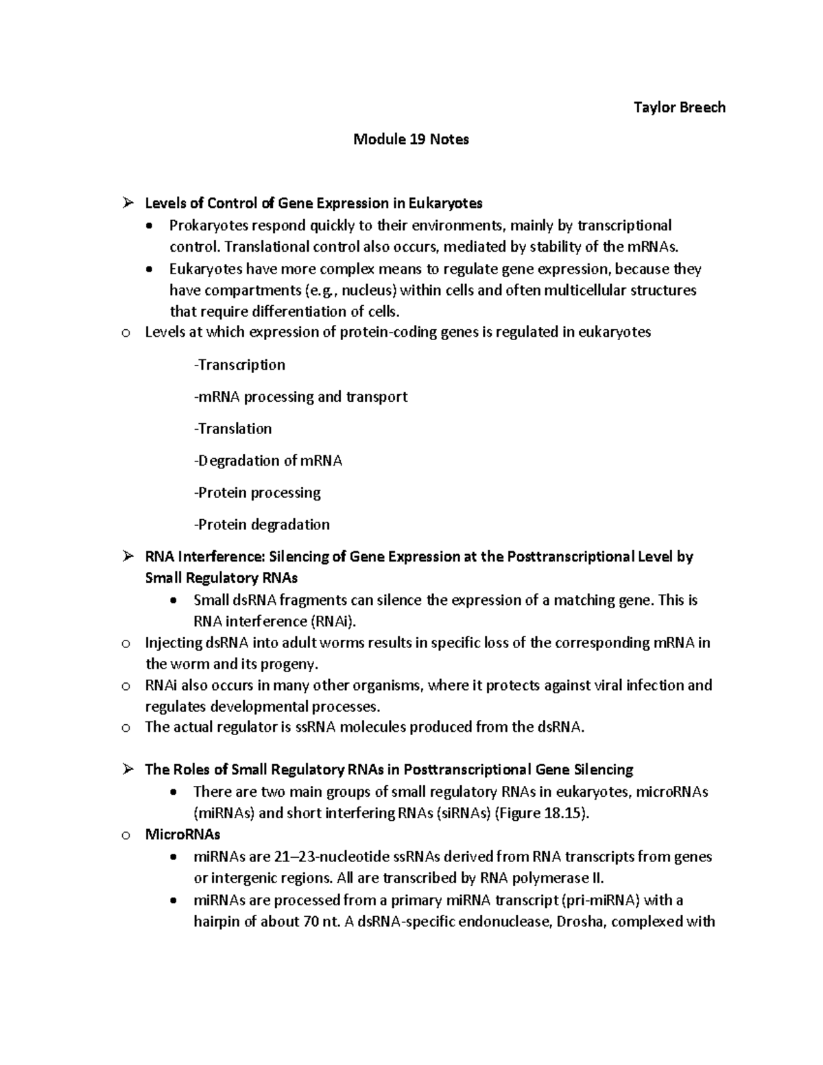 Module 19 Notes - Taylor Breech Module 19 Notes Levels of Control of ...