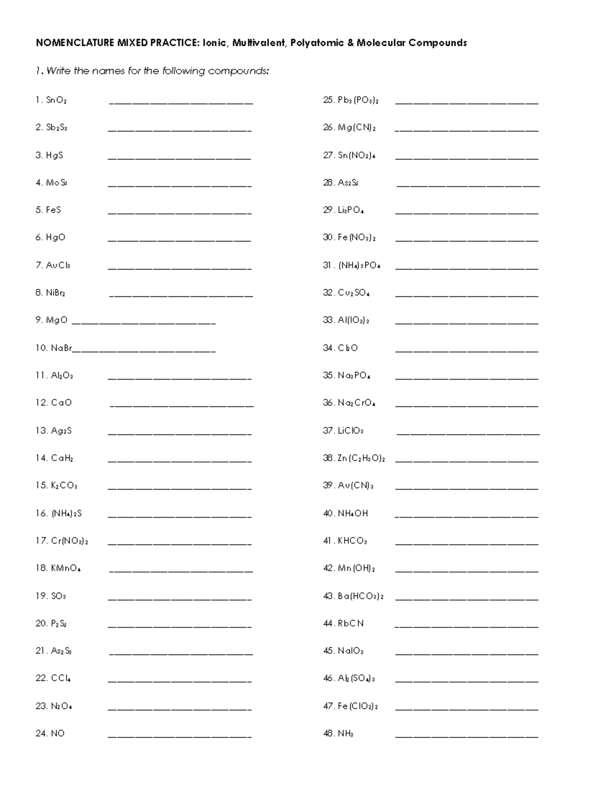 06 mixed practice - naming molecular compounds, ionic compounds and ...