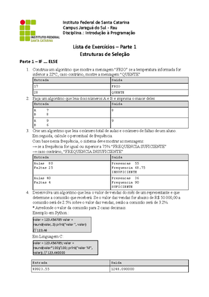 10 Códigos completos de programas básicos - Programação De Computadores ...