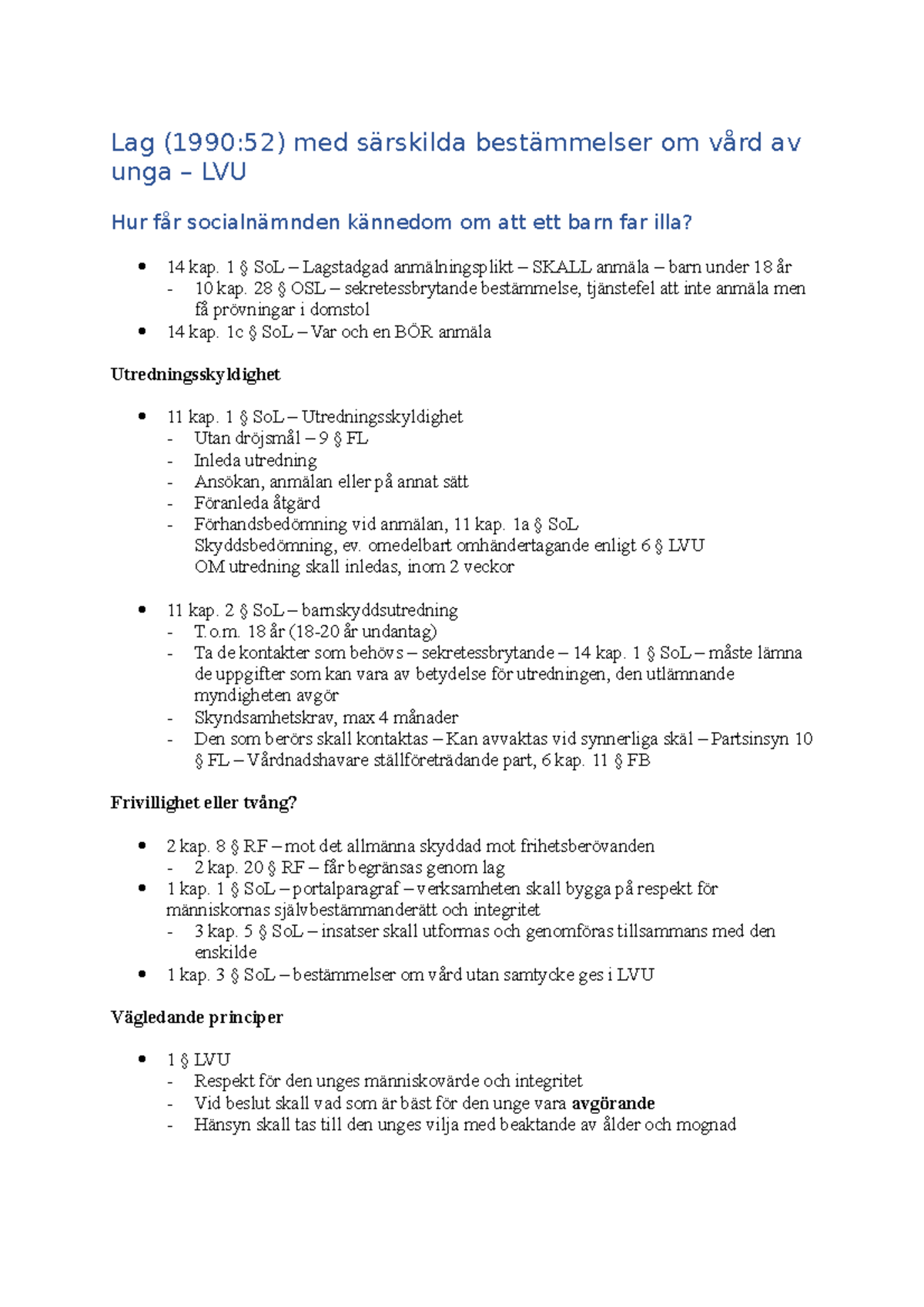 Föreläsning Socialrätt - LVU - Lag (1990:52) med särskilda bestämmelser ...