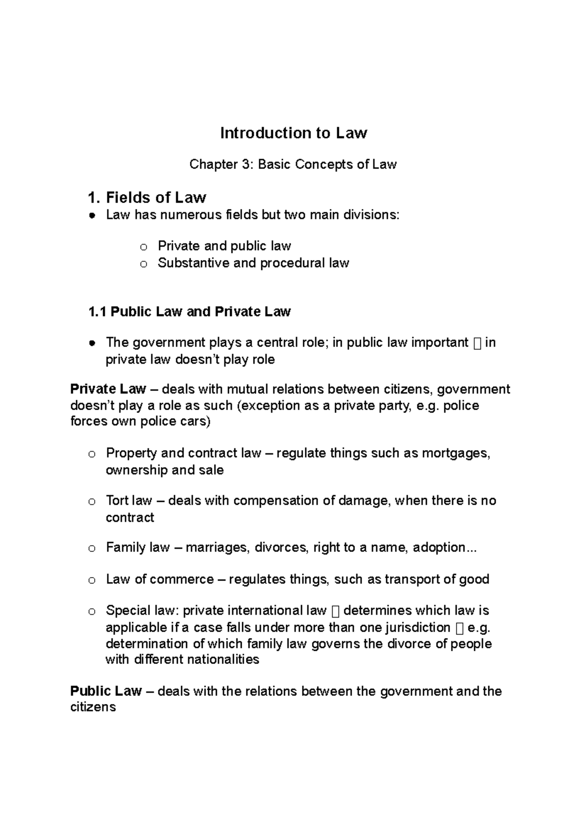 Introduction to Law – Chapter 3 - Introduction to Law Chapter 3: Basic ...