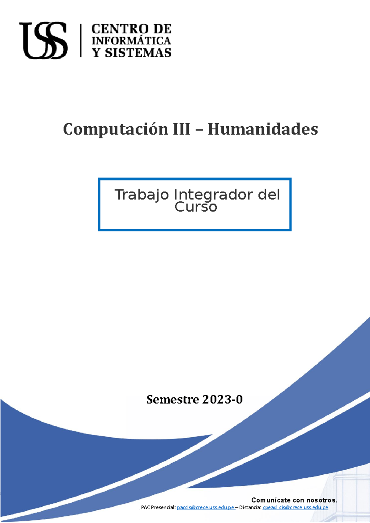 Trabajo Integrador computacion 3 - Semestre 2023- Computación III ...