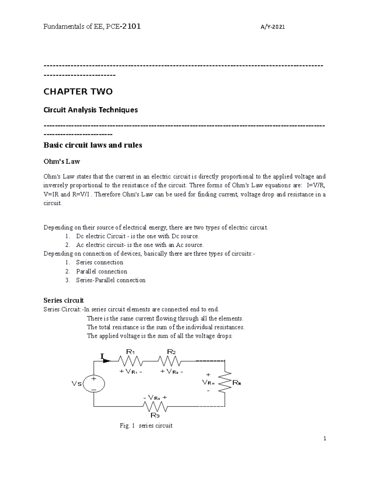 Chapter 2 DC analysis - good - CHAPTER TWO Circuit Analysis Techniques ...
