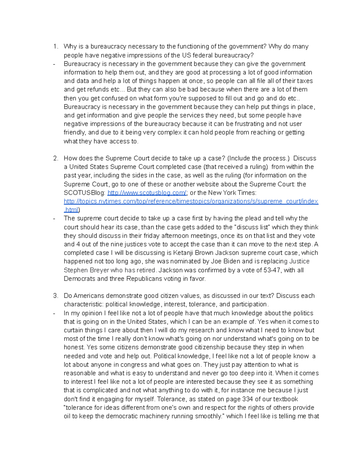 Weekly quiz (Chapter 8,9 and 10)-2 - Why is a bureaucracy necessary to ...