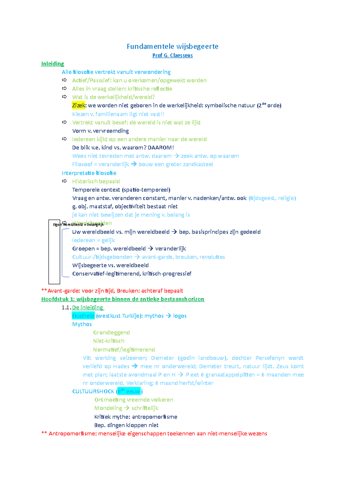 Fundamentele wijsbegeerte - Samenvatting 2021-2022 - Fundamentele ...