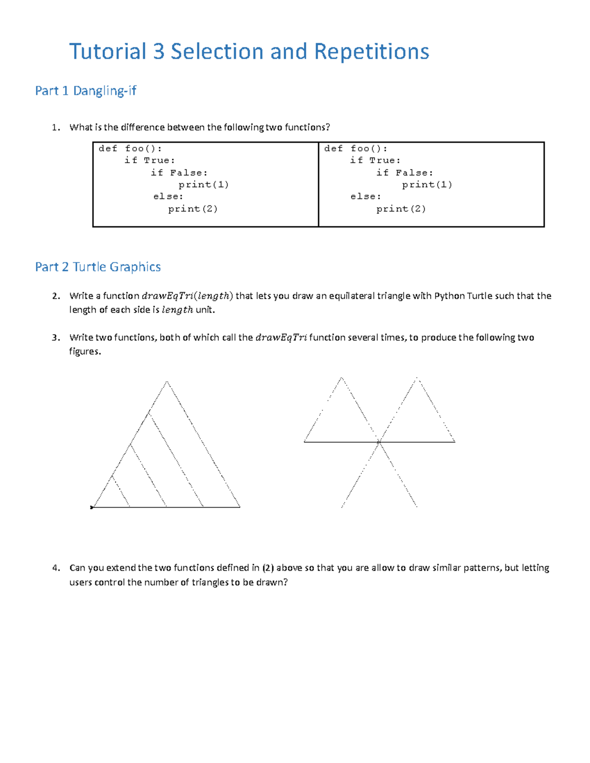 Tutorial 03+Worksheet - Tutorial 3 Selection and Repetitions Part 1 ...