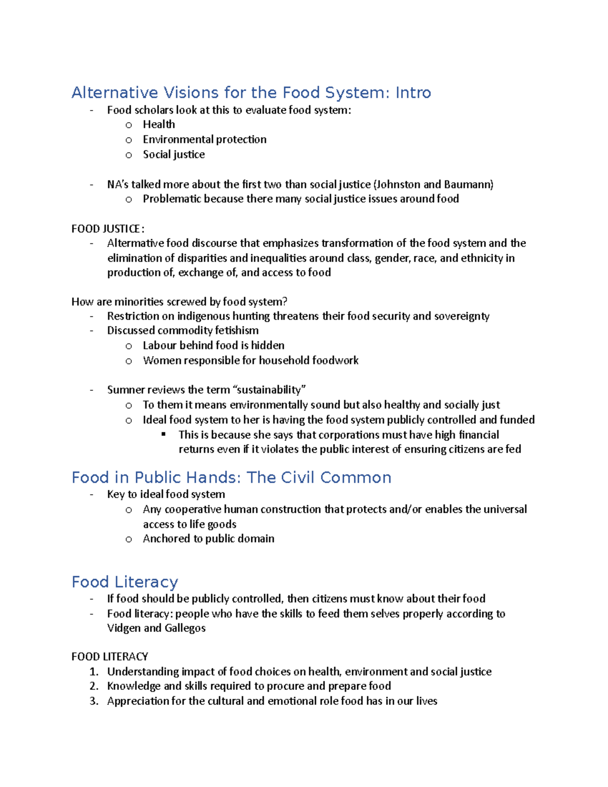 Module 12 - Alternative Visions for the Food System: Intro Food ...