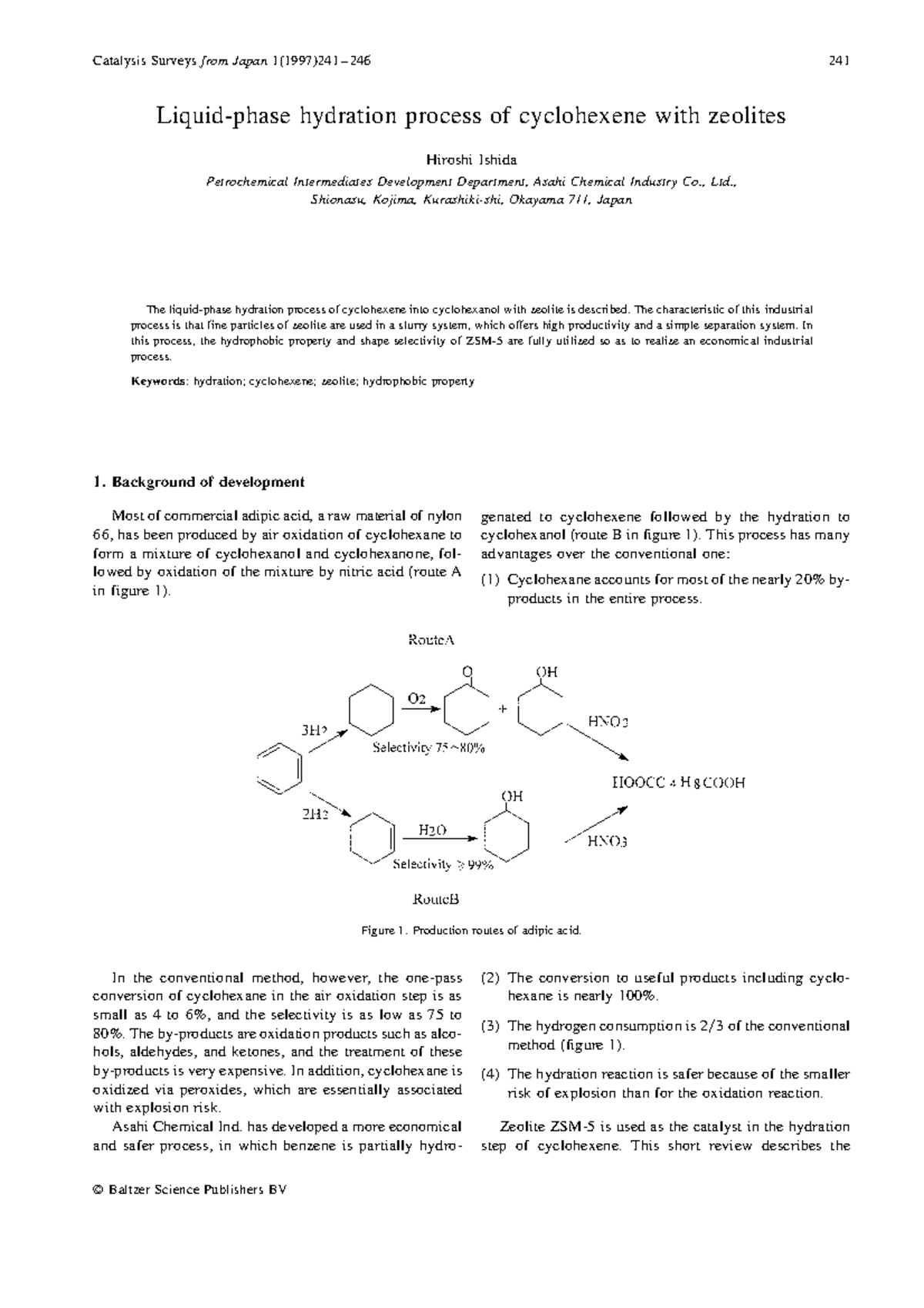 Asahi Process - © Baltzer Science Publishers BV Liquid-phase hydration ...
