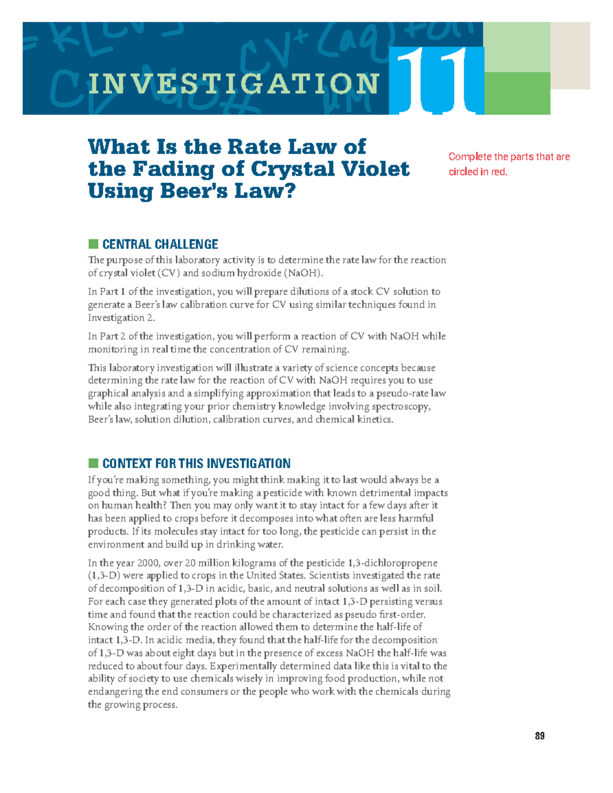 Kami Export - AP Chem Lab 11 Beers Law SE - 11 Kinetics: Rate Laws What ...