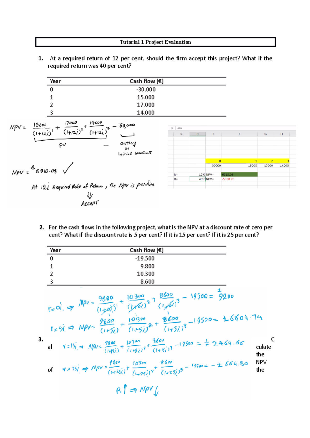 Introduction to Finance Tutorial 1 - SEM 2 - Tutorial 1 Project ...
