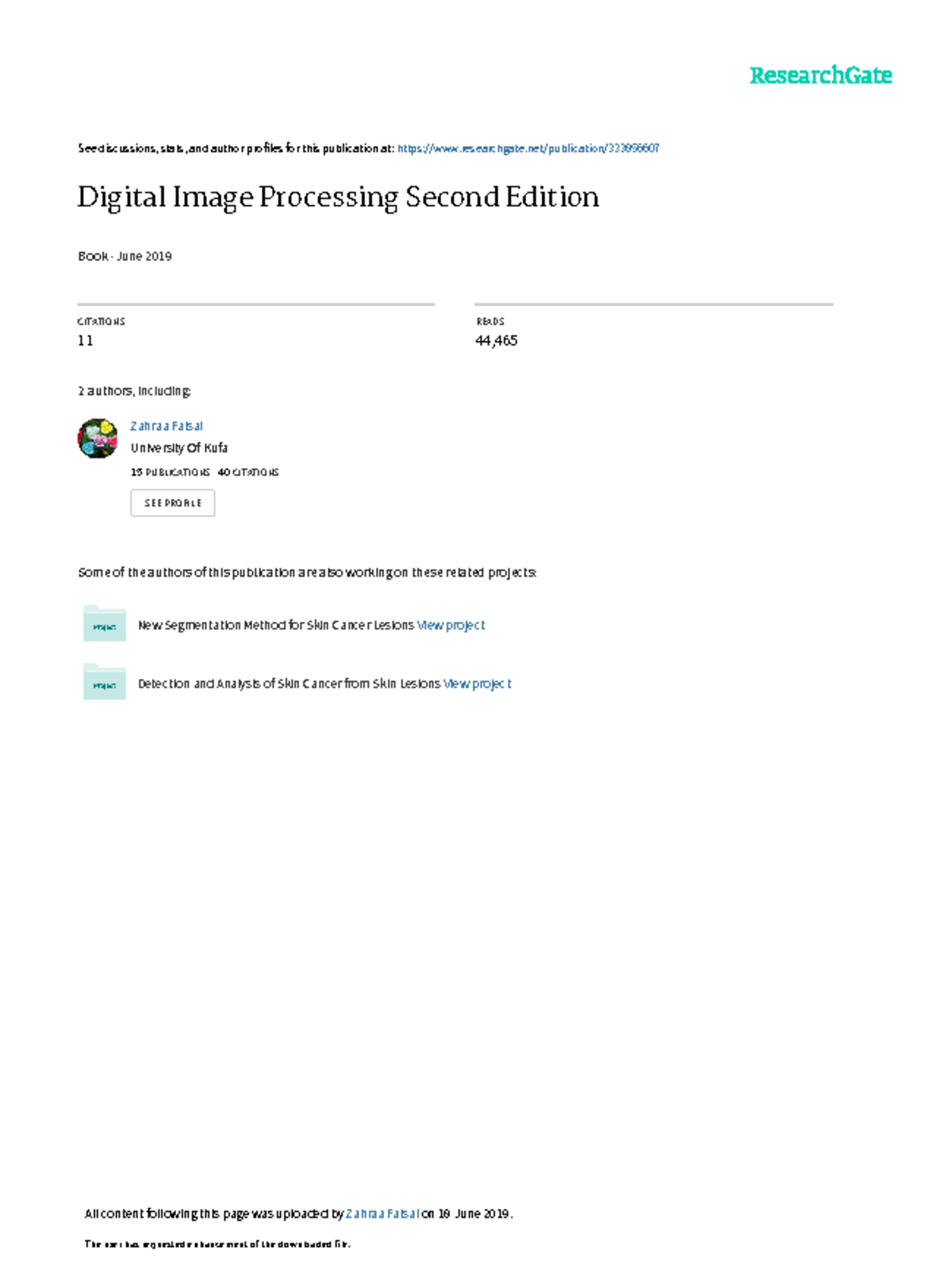 Digital Image Processing 2 See Discussions Stats And Author
