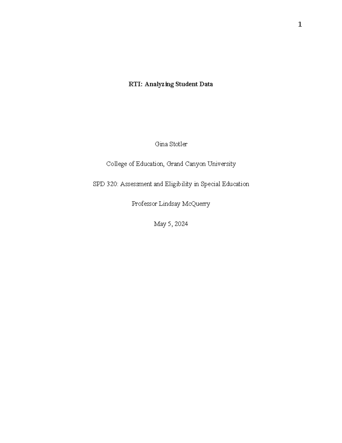 Analyzing Student Data - The RTI Model - 1 RTI: Analyzing Student Data ...