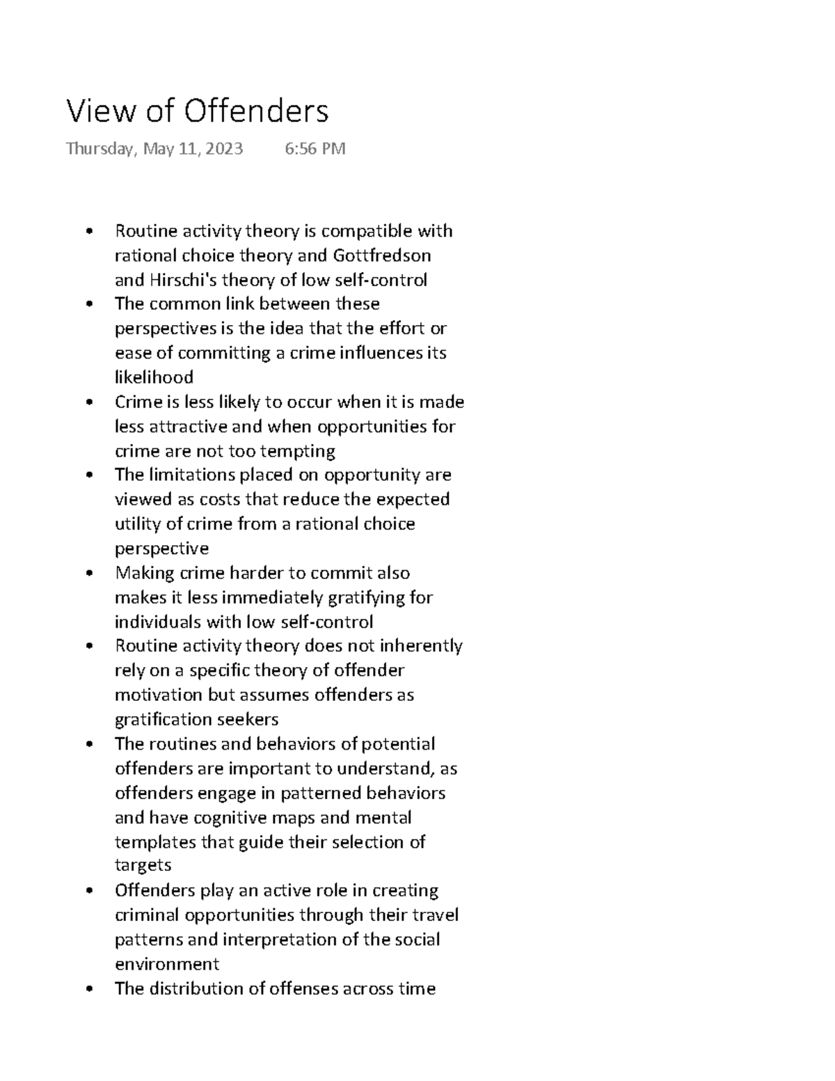View of Offenders - Routine activity theory is compatible with rational ...