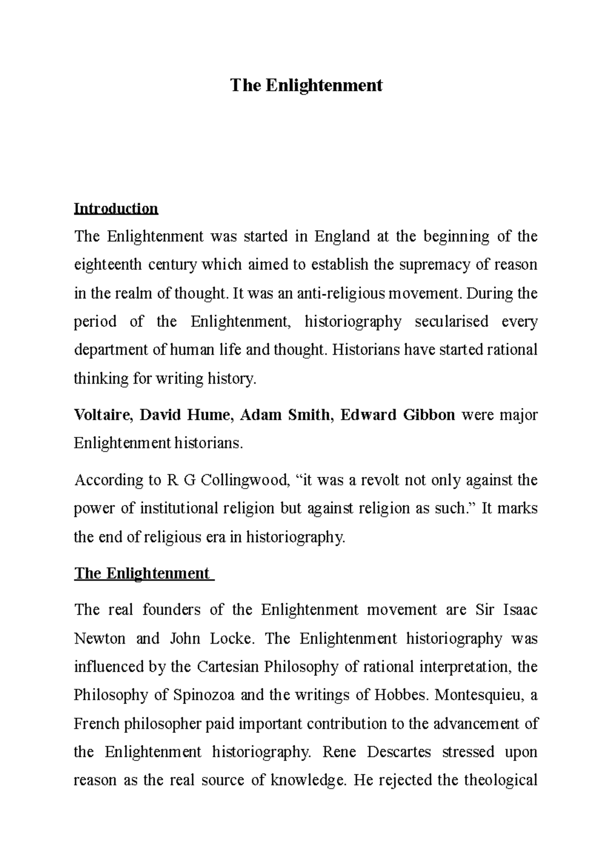 The Enlightenment - The Enlightenment Introduction The Enlightenment ...