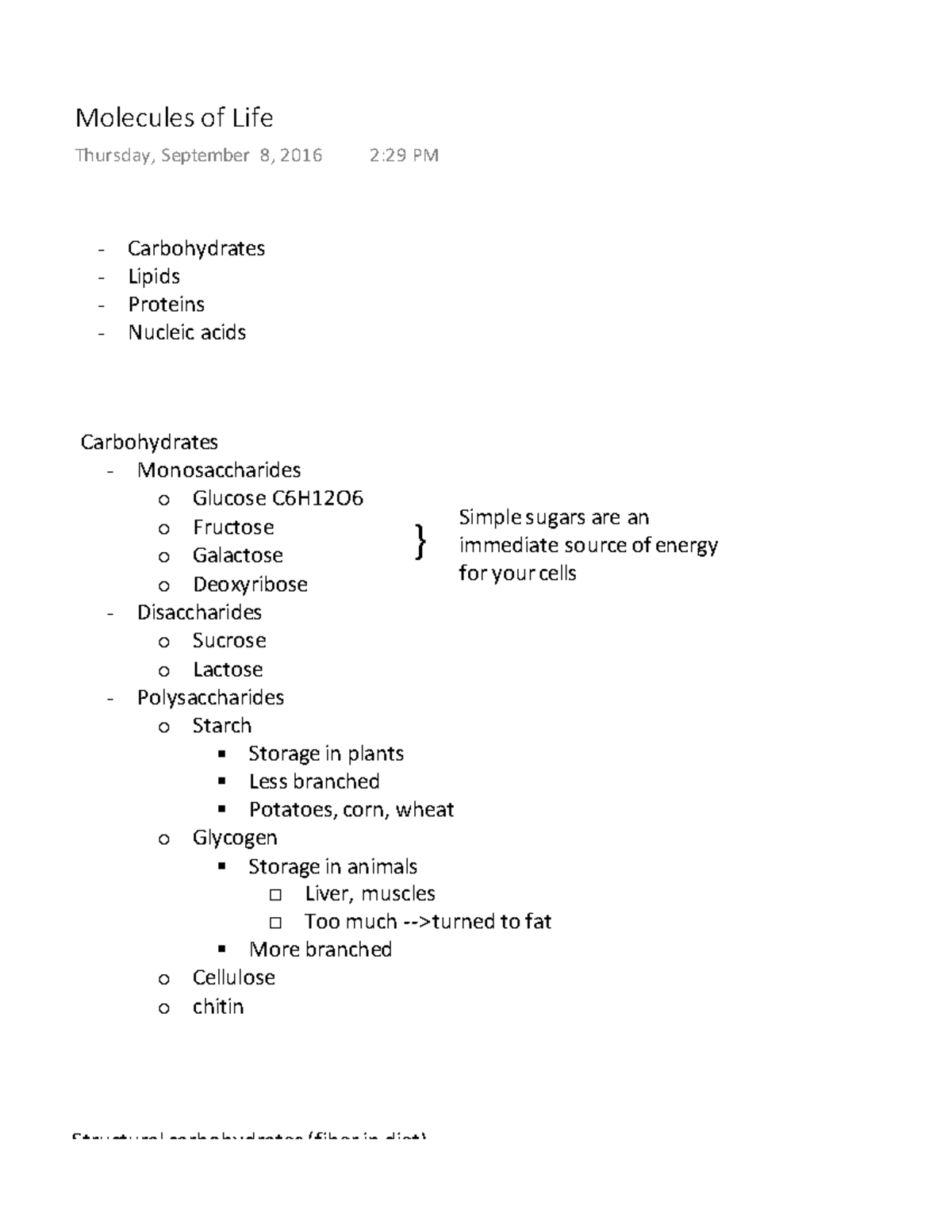 Molecules of Life - Zuzana Swigonova Human body lecture notes ...