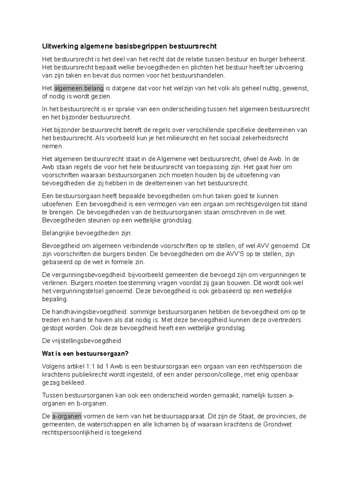 Begrippen bestuursrecht blokwijzer - Uitwerking algemene basisbegrippen ...