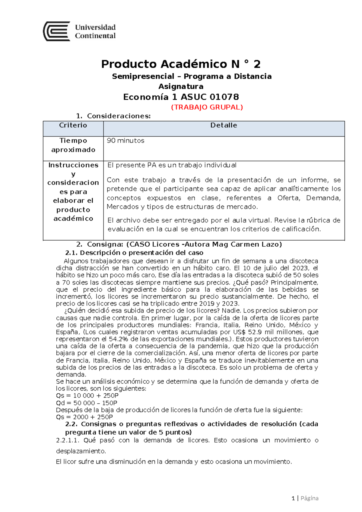 PA2 t economia 1 - pa2 - Producto Académico N ° 2 Semipresencial – Programa a Distancia ...