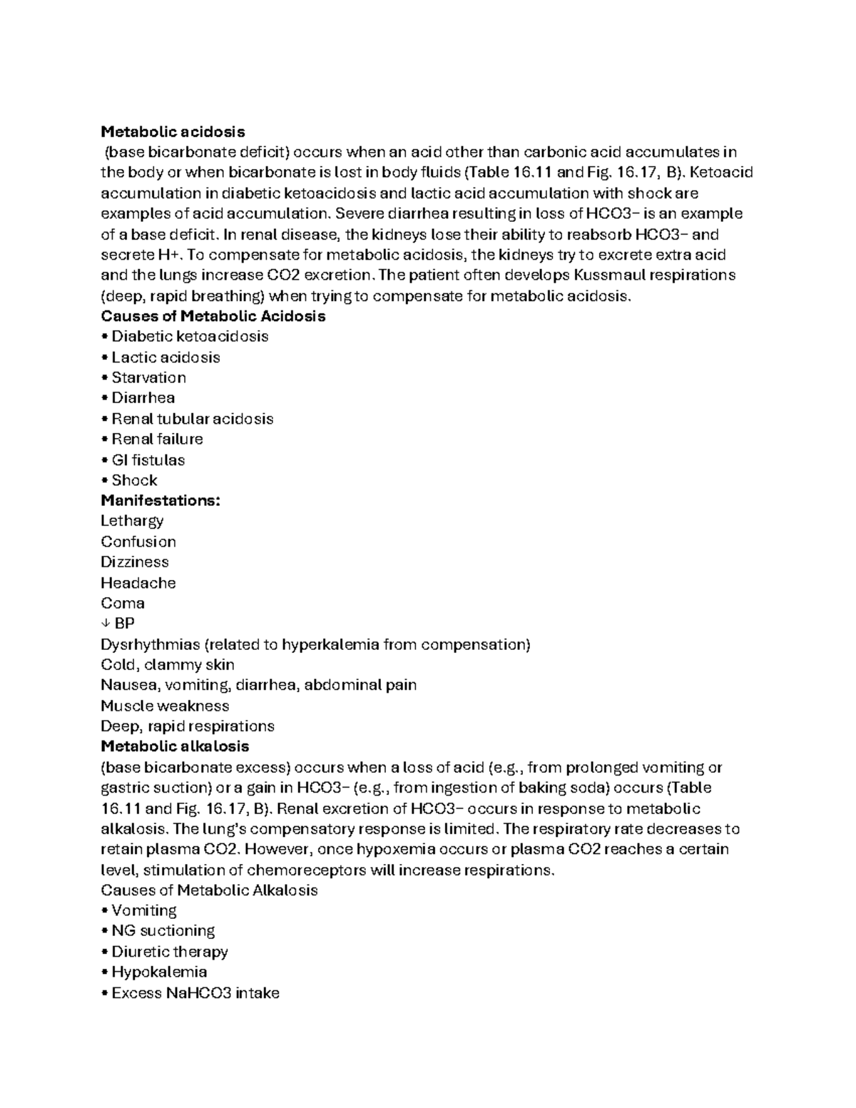Metabolic acidosis:alkalosis book - Metabolic acidosis (base ...