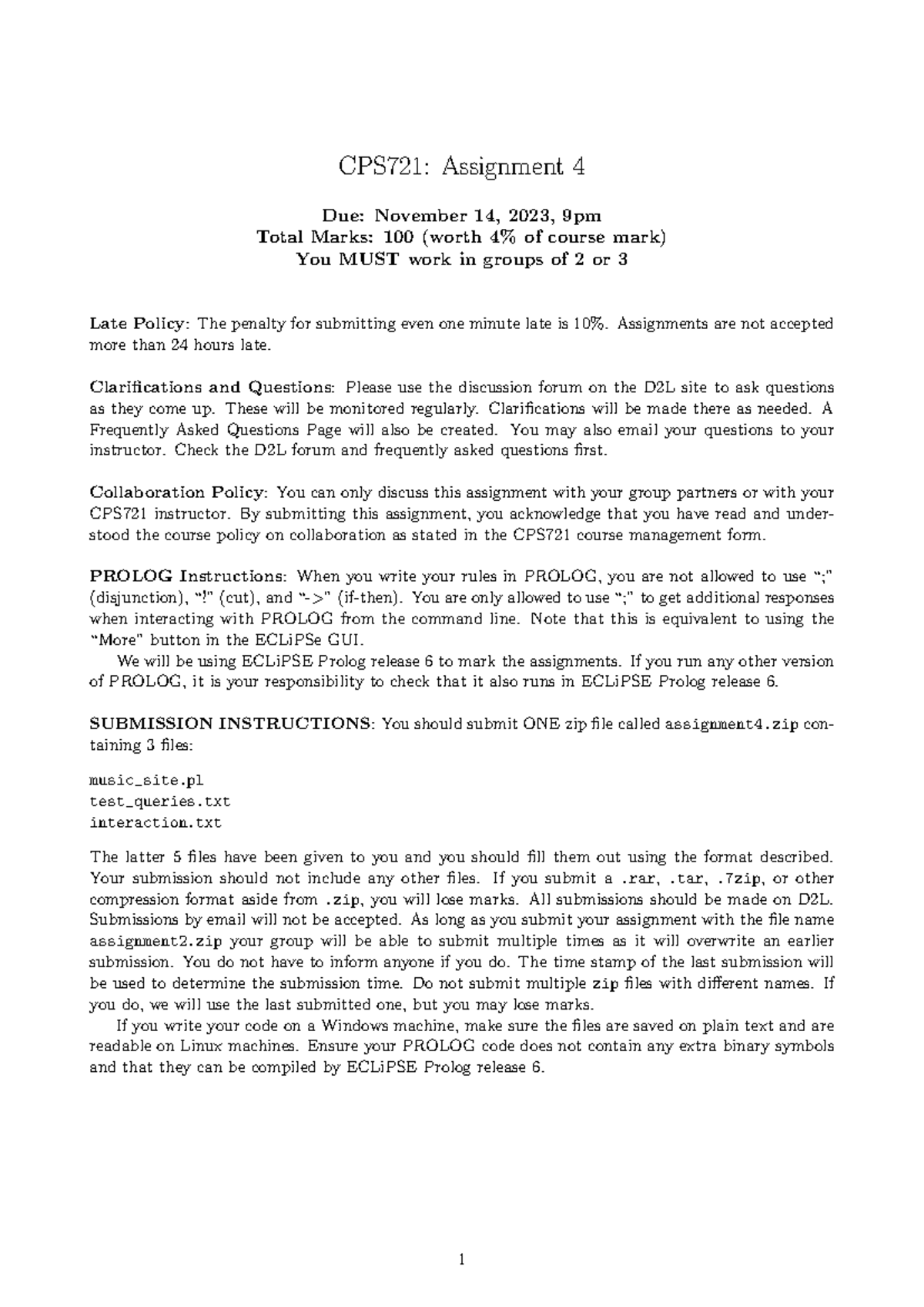 Assignment 4 - a4 assingment - Due: November 14, 2023, 9pm Total Marks ...