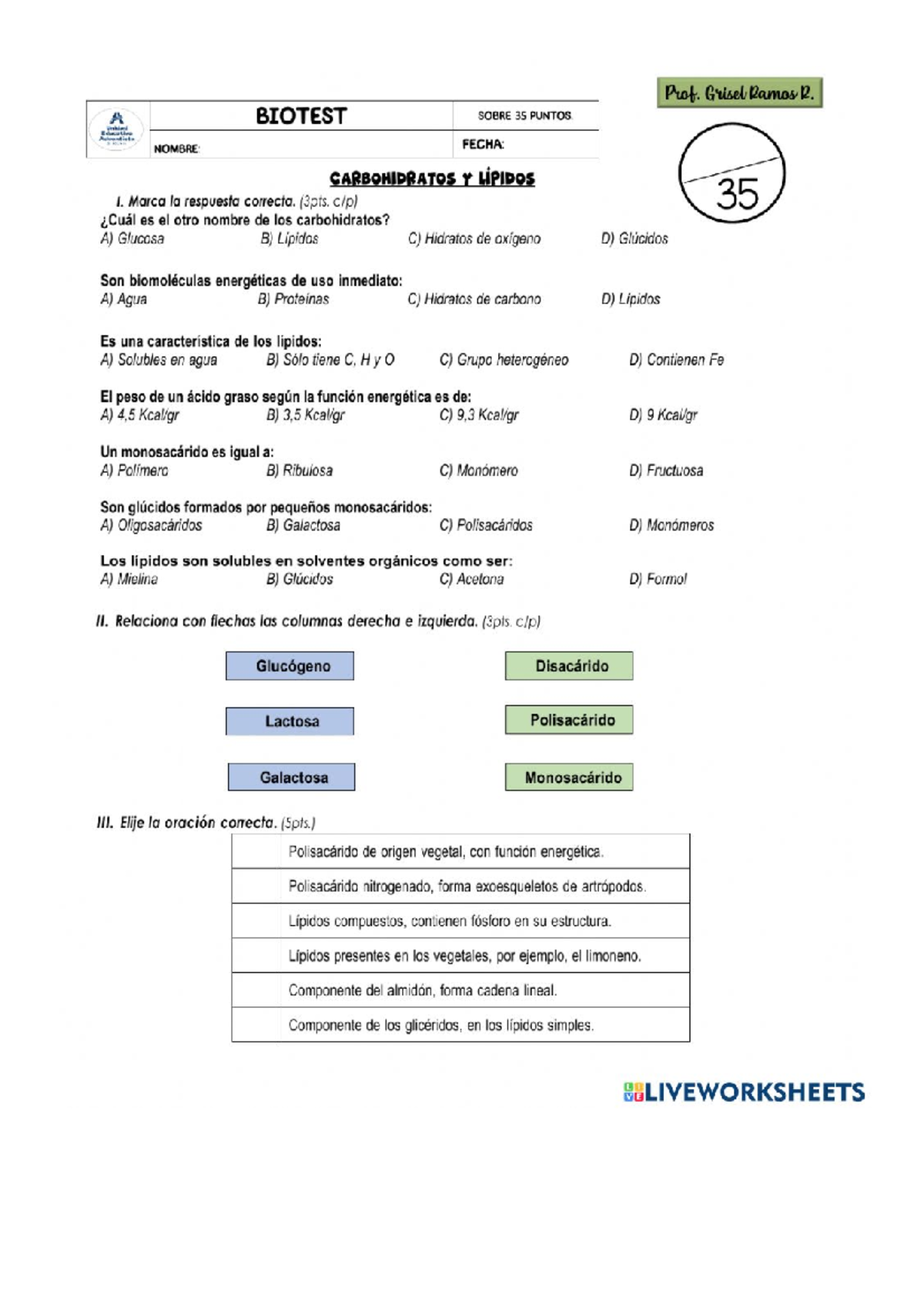 Document - Prof. Grisel Ramos R. A BIOTEST SOBRE 35 PUNTOS. Unidad ...