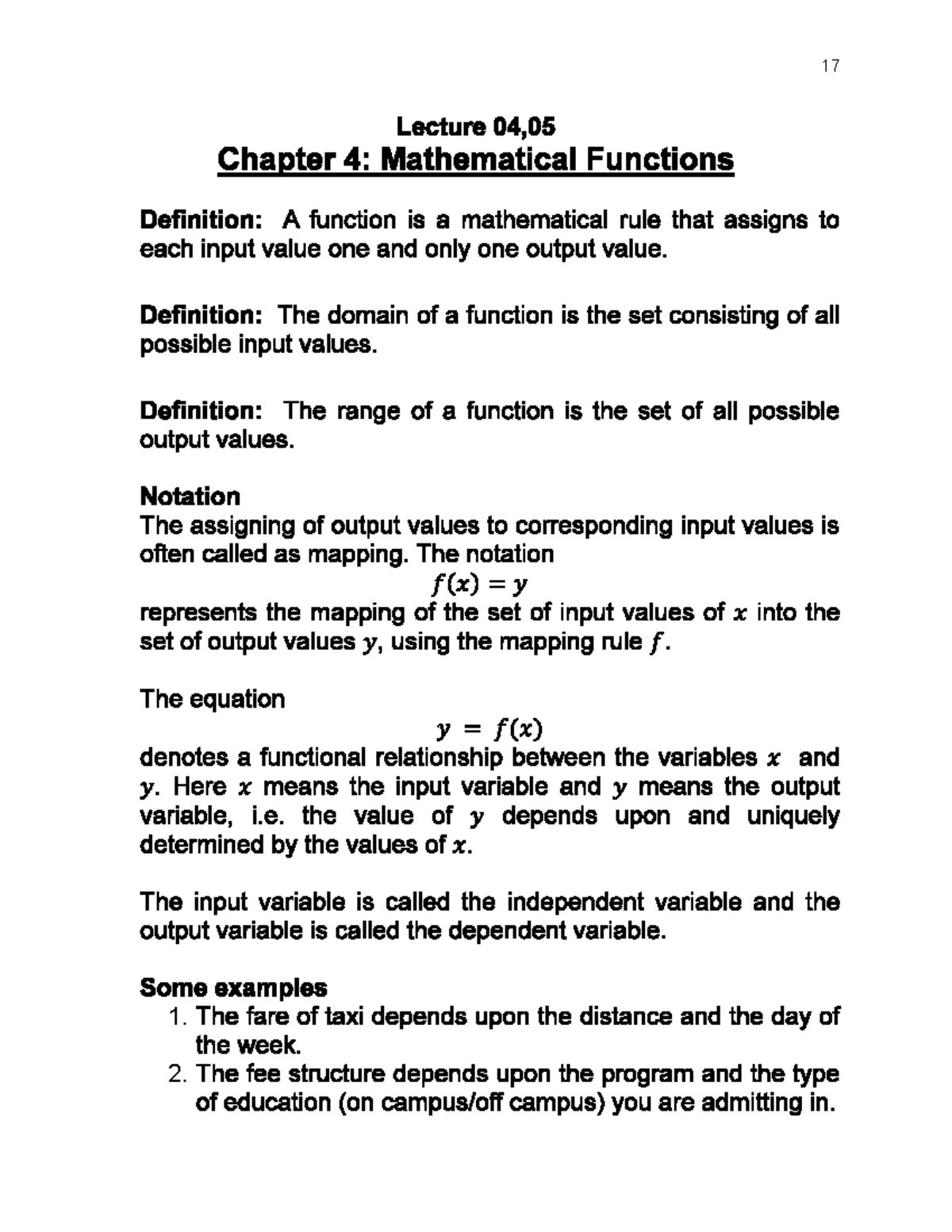 8 Lectures on Mathematical Functions - 1. 2. 3. has Solution: As , so ...