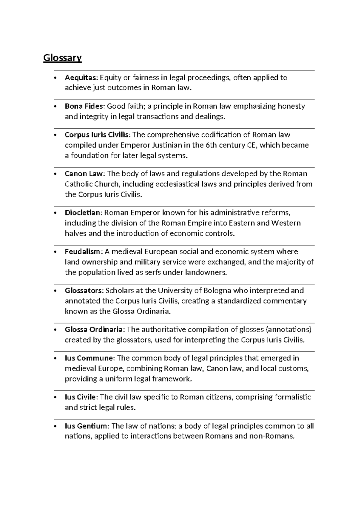 Glossary ch 1234 - Good terminology list - Glossary Aequitas: Equity or ...