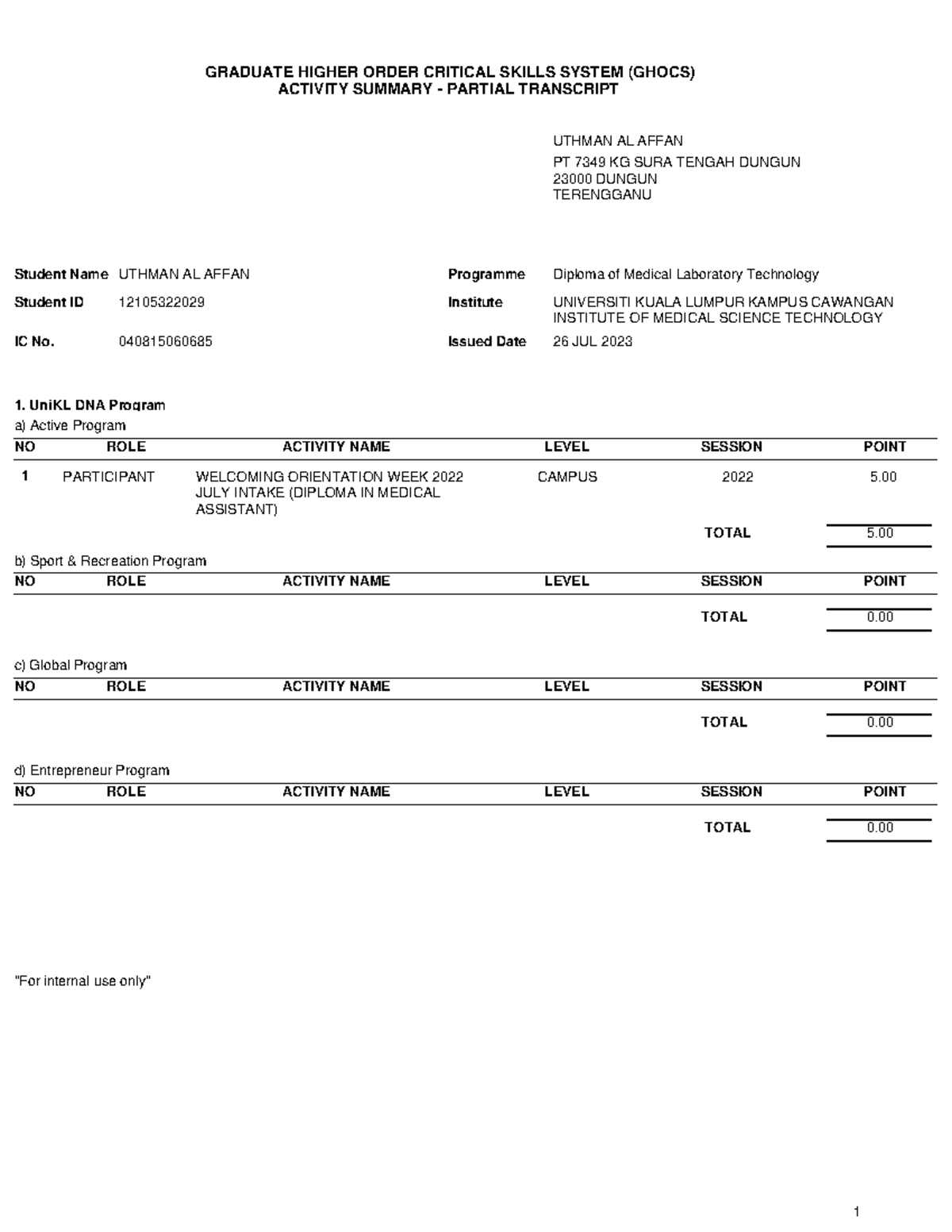 Ghocspartial Transcript 12105322029 - 1 "For internal use only ...