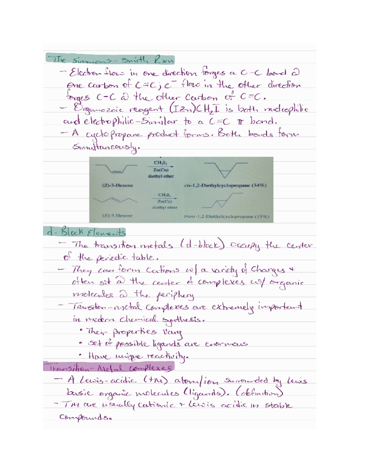 Simmons-Smith Reaction - CHM 304 - Studocu