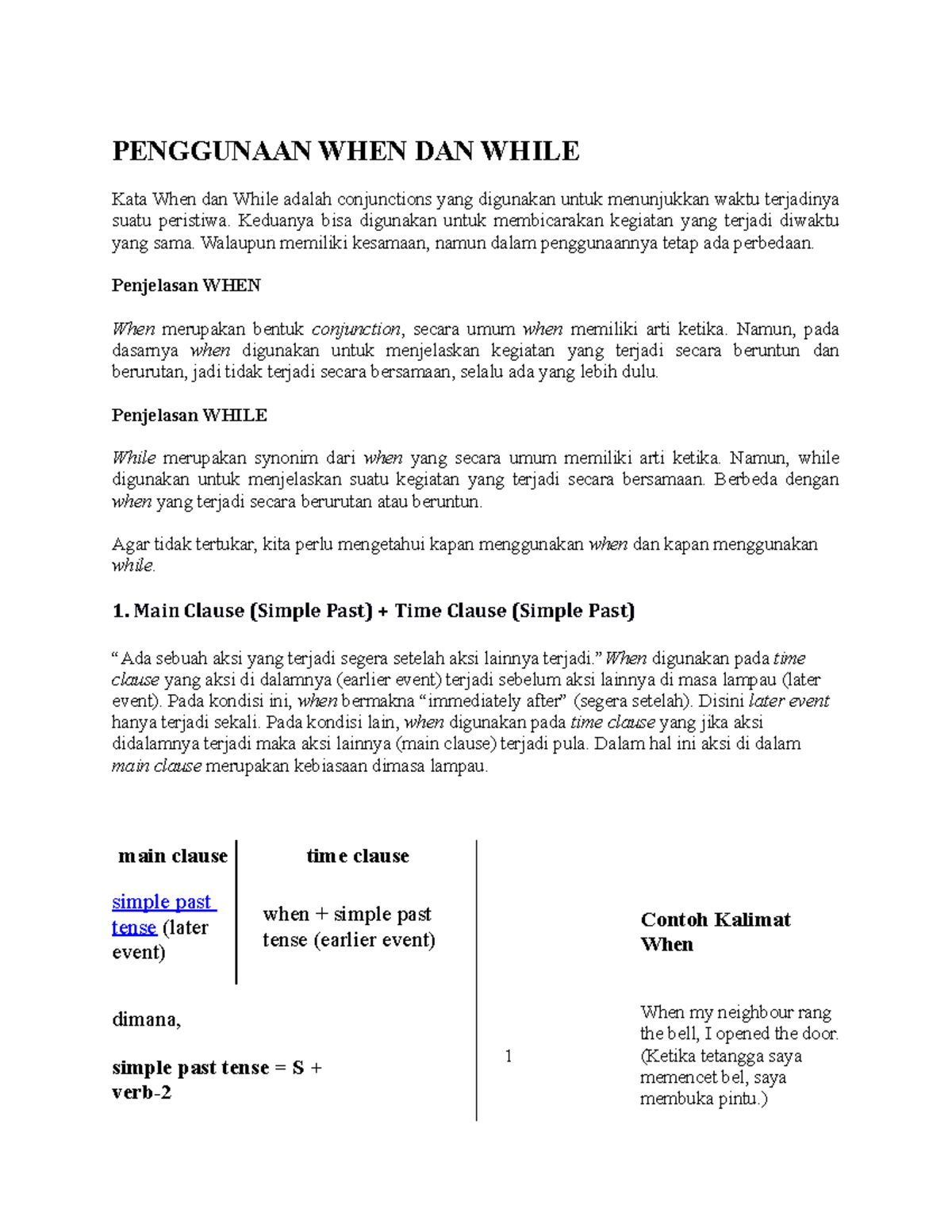 WHEN- While - PENGGUNAAN WHEN DAN WHILE Kata When dan While adalah ...