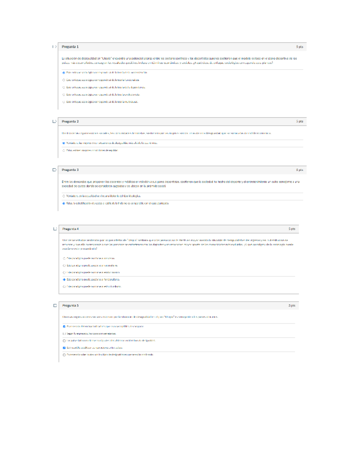 Tp 3 sociología 90% - Pregunta 1 5 pts La situación de desigualdad en encuentra una potencial ...