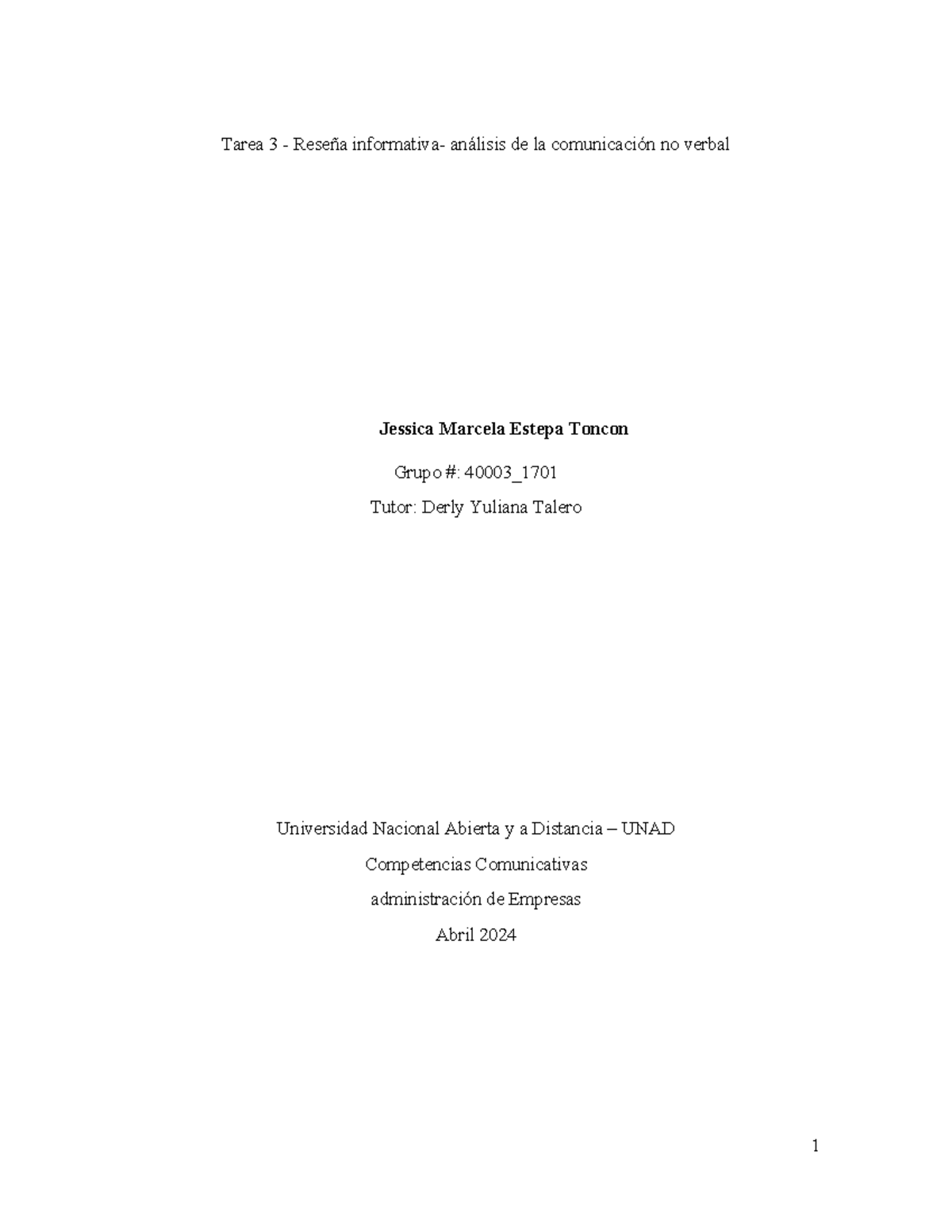 Reseña Estepa Toncon Jessica 40003 3572 - Tarea 3 - Reseña informativa ...