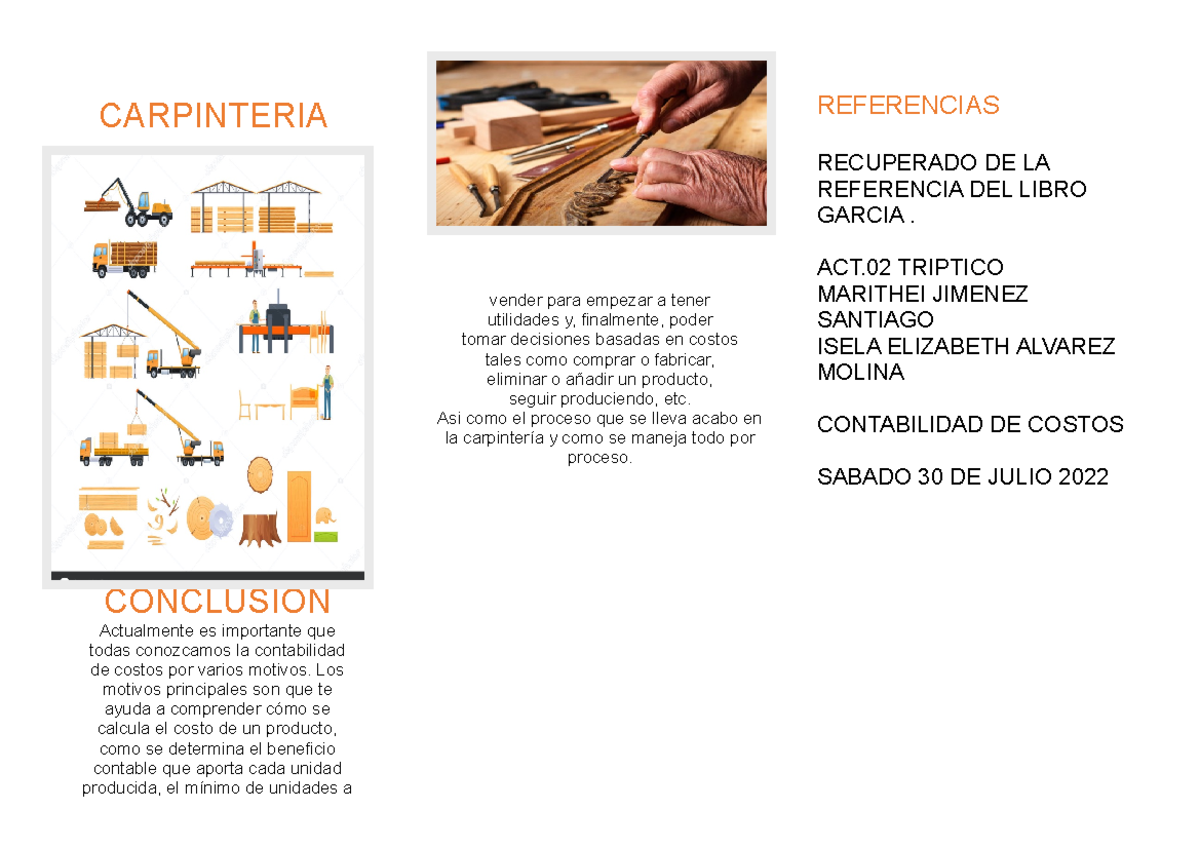 Carpinteria - trabajo - CARPINTERIA CONCLUSION Actualmente es ...