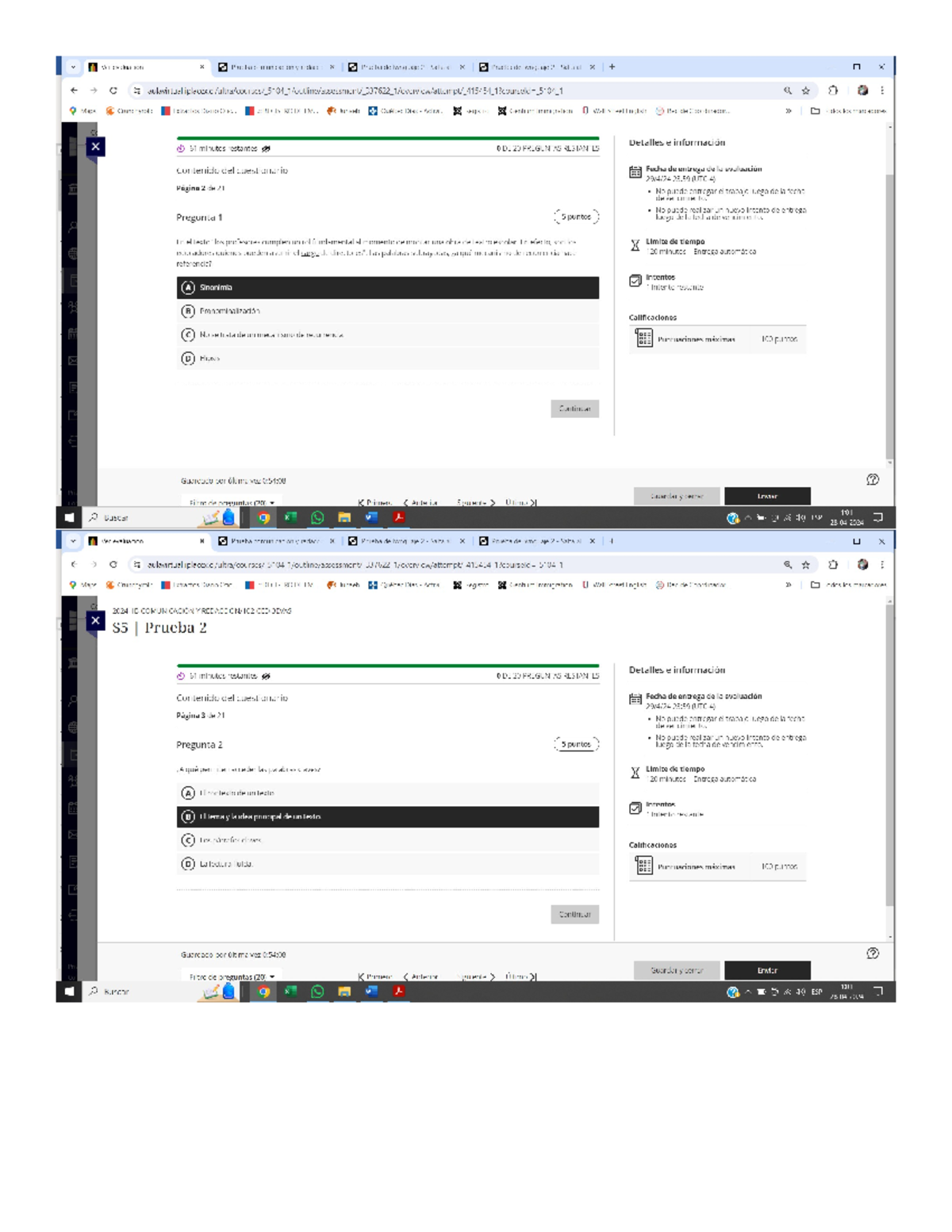 Prueba dos de lenguaje - comunicacion y redaccion - Studocu