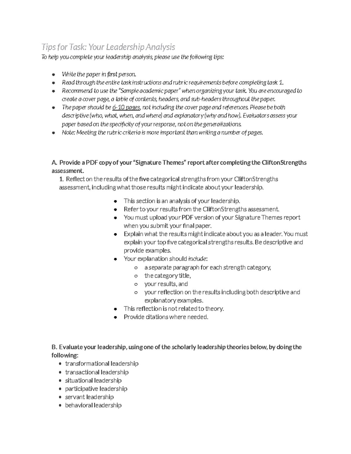 Leadership paper 1 - i completed study and i work in home. - Tips for ...