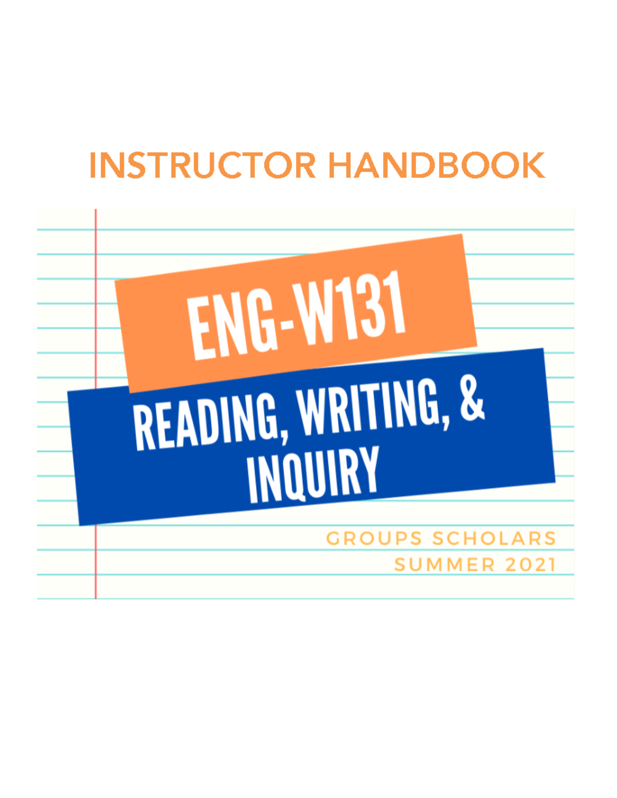 Eng W 131 notes and regulations - INSTRUCTOR HANDBOOK Table of Contents ...