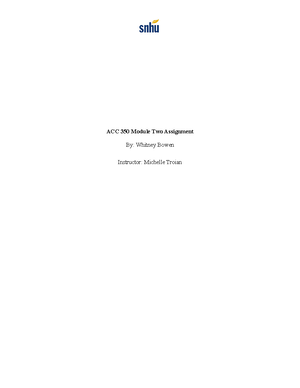ACC 350 Module One Memo Assignment Template - Spring Lake VITA ...