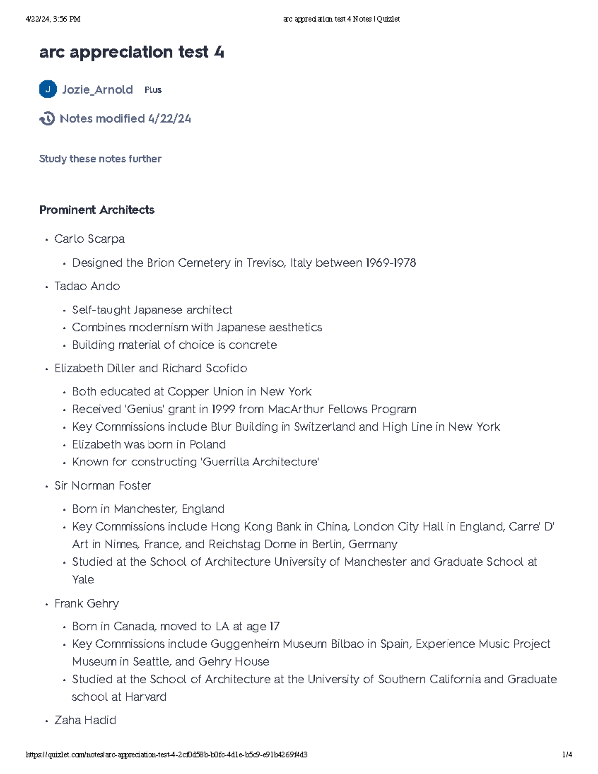 Arc notes 4 - test 4 - Study these notes further arc appreciation test ...