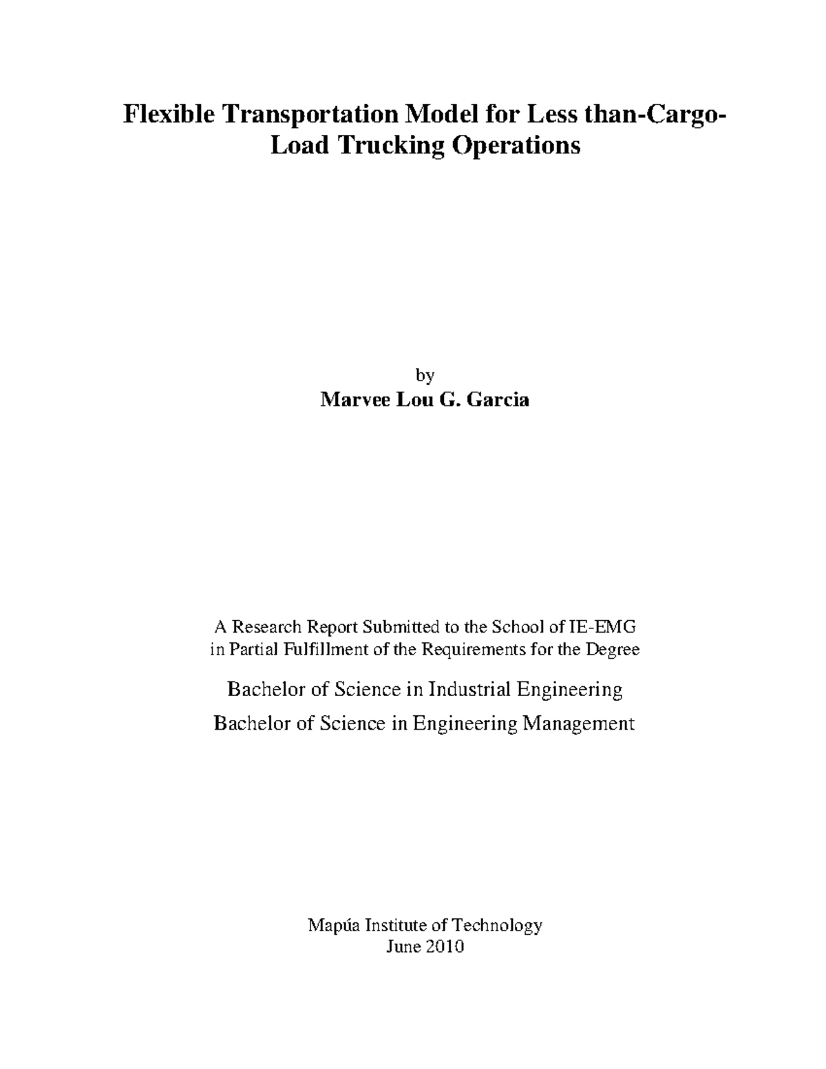 Flexible Transportation Model (Algorismus) - Flexible Transportation ...