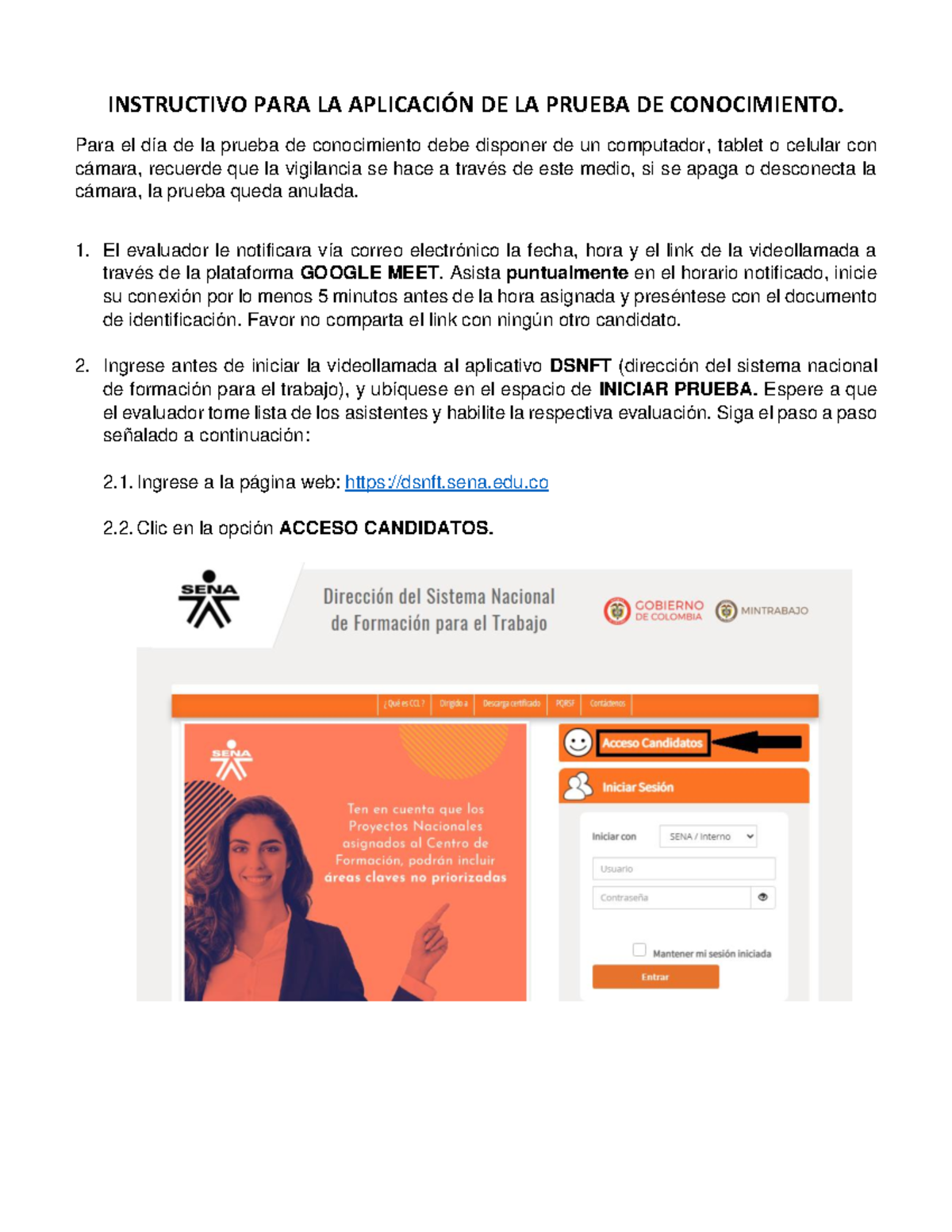 Instructivo aplicación de evidencia de conocimiento - INSTRUCTIVO PARA LA APLICACIÓN DE LA ...