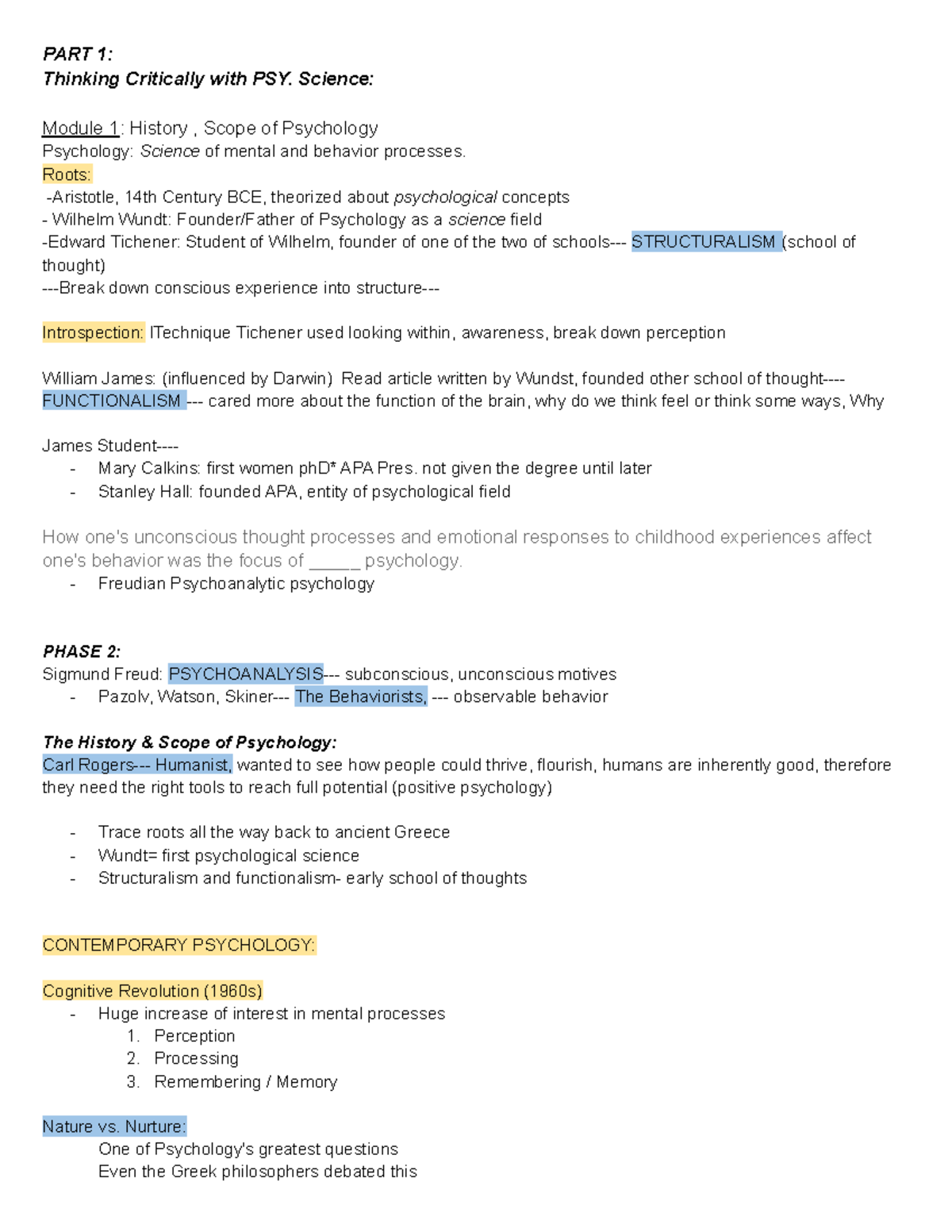 Module 3 Psychology 100 CONTINUED - PART 1: Thinking Critically with ...