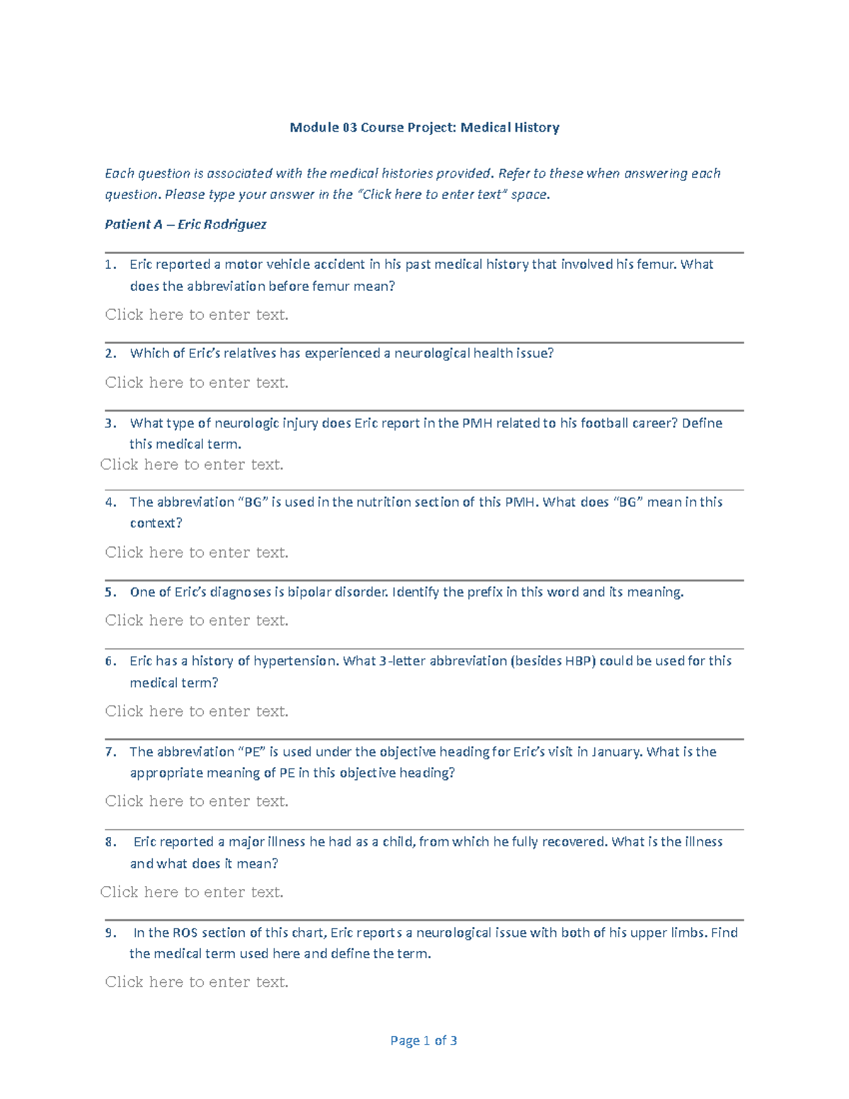 Mod03 Course Project Questions - Module 03 Course Project: Medical ...