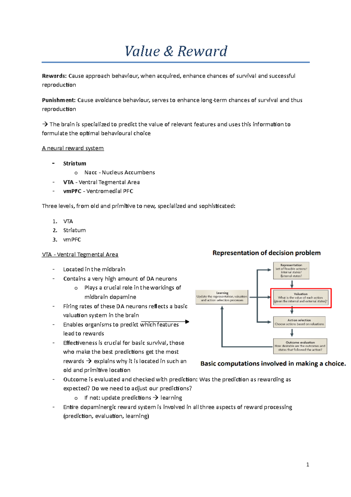 3. Value & Reward - Value Reward Rewards: Cause approach behaviour ...