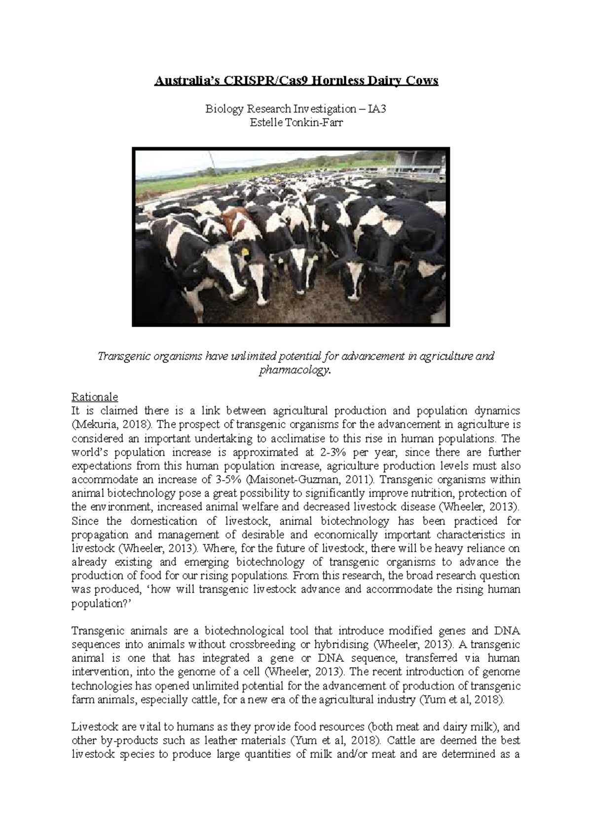 IA3 Biology Research Investigation Final - Australia’s CRISPR/Cas9 ...