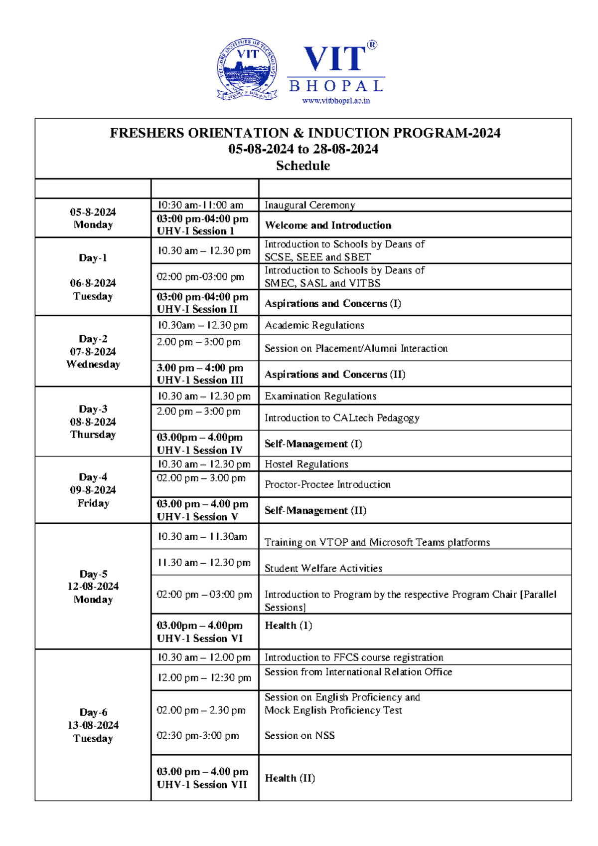 Freshers UG Orientation - FRESHERS ORIENTATION & INDUCTION PROGRAM ...