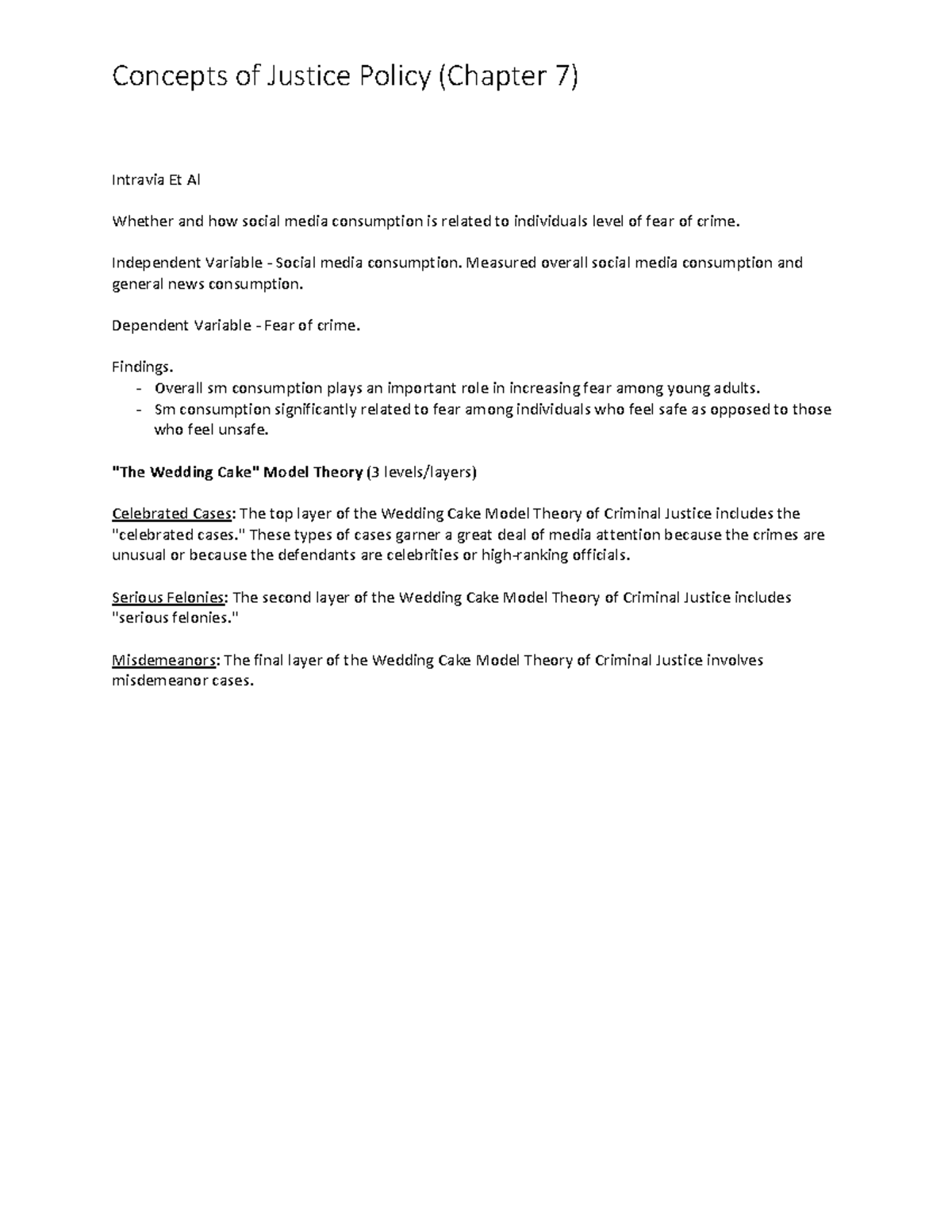 Concepts of Justice - Lecture notes 7 - /ŶƚƌĂǀŝĂ ƚ ů - Studocu