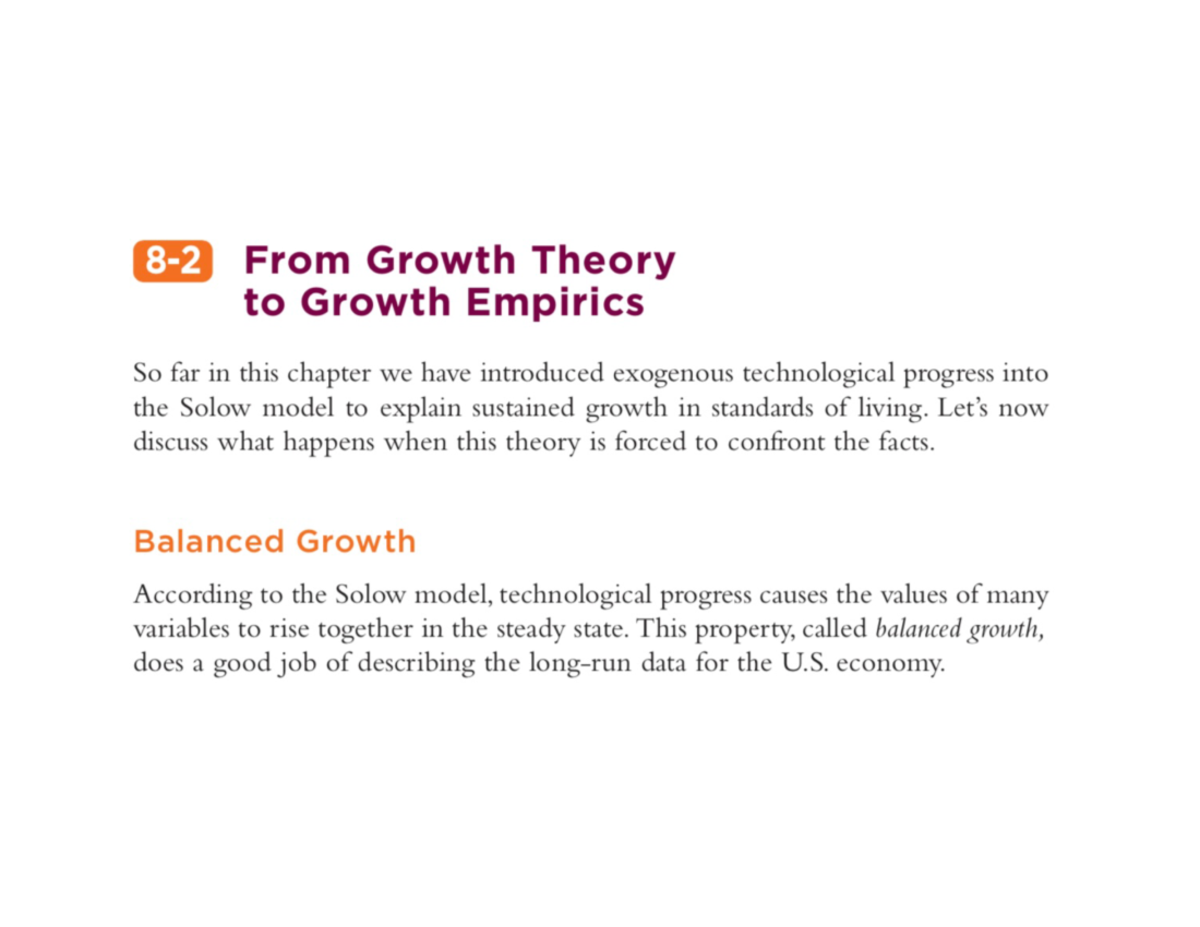 From Growth Theory to Growth Empirics - MACRO ECONOMICS - Studocu