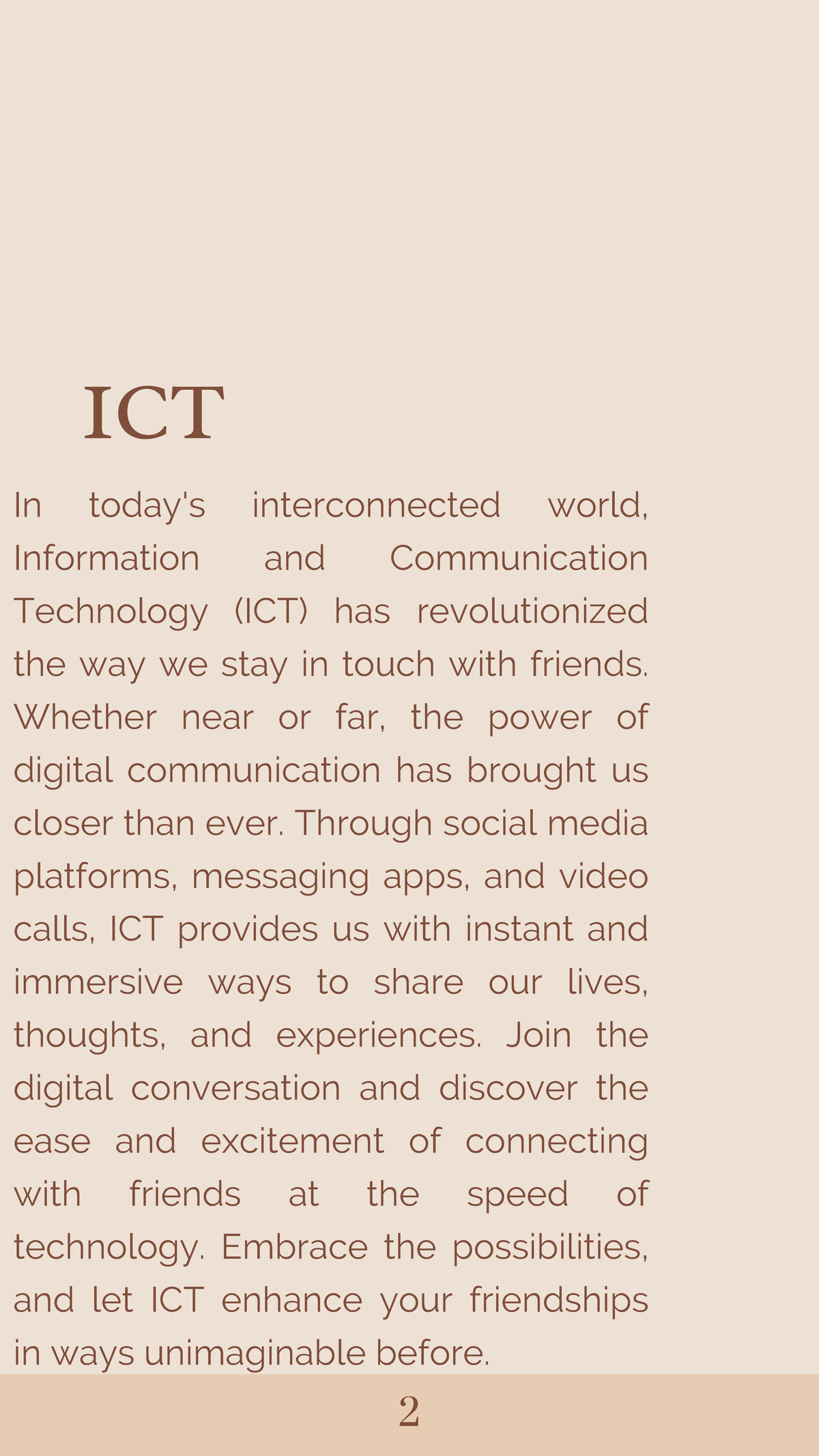 ICT - idk - ICT In today's interconnected world, Information and ...